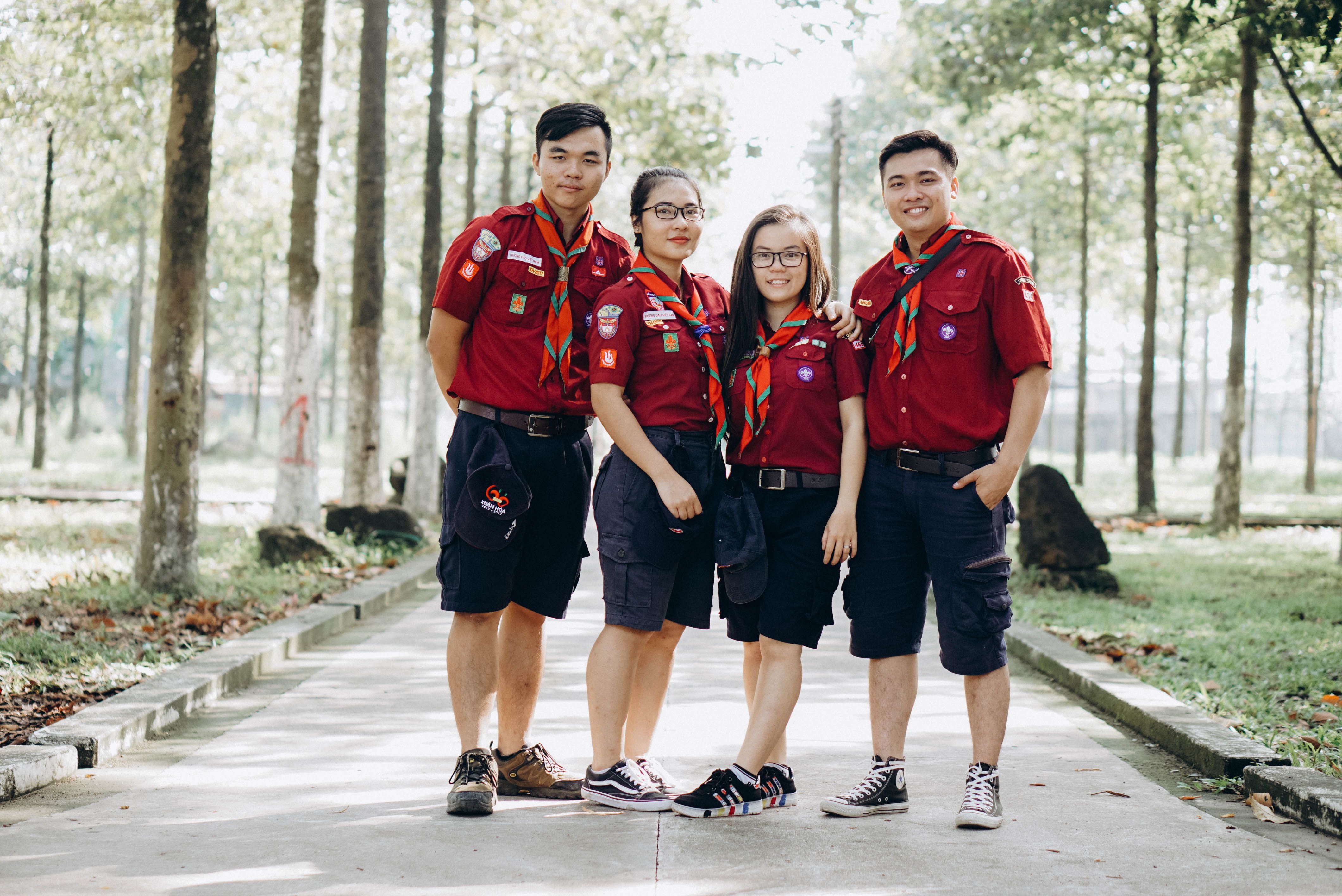 Group of Scouts in Uniform Outdoors · Free Stock Photo