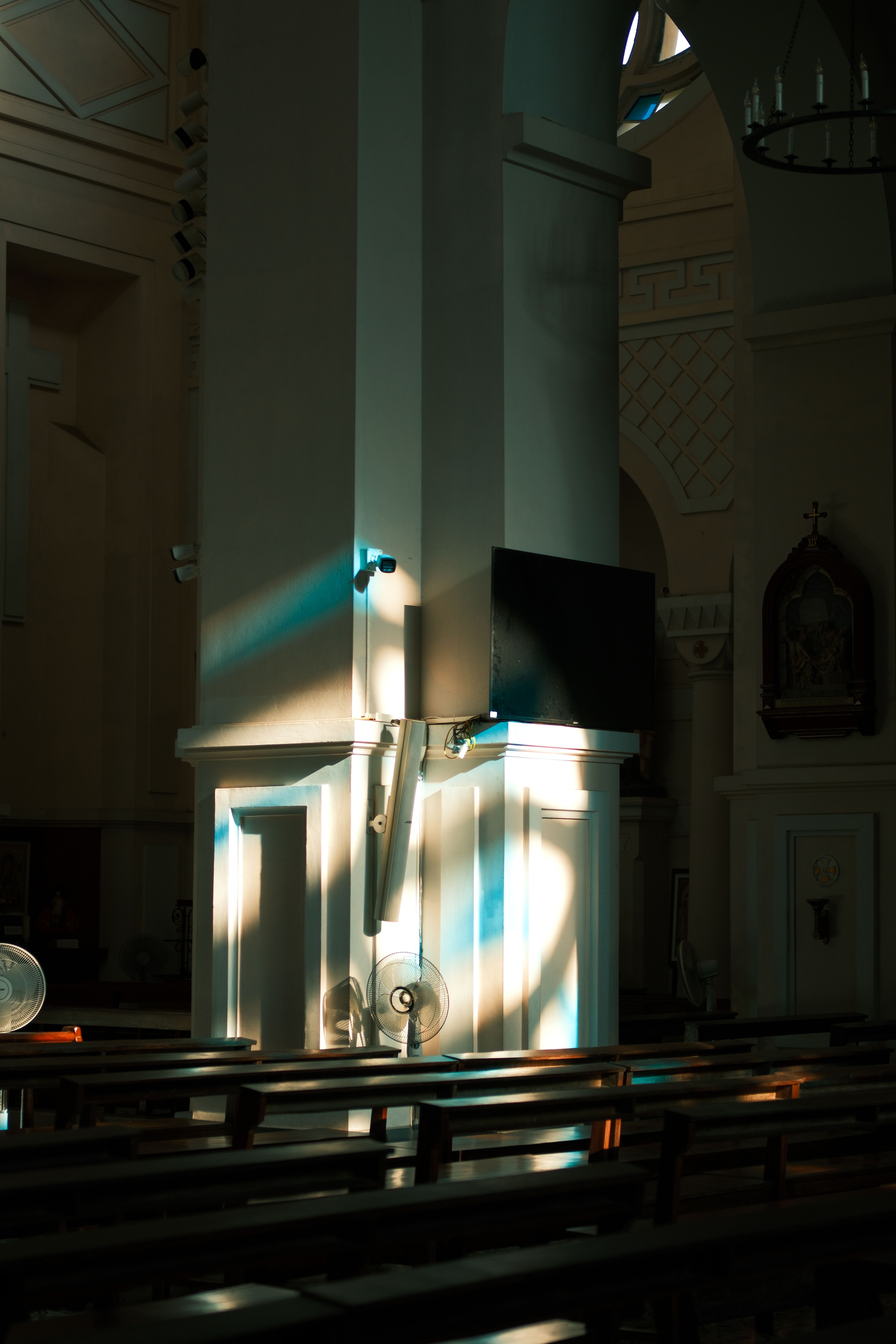 Sunlit Interior of a Historic Church · Free Stock Photo