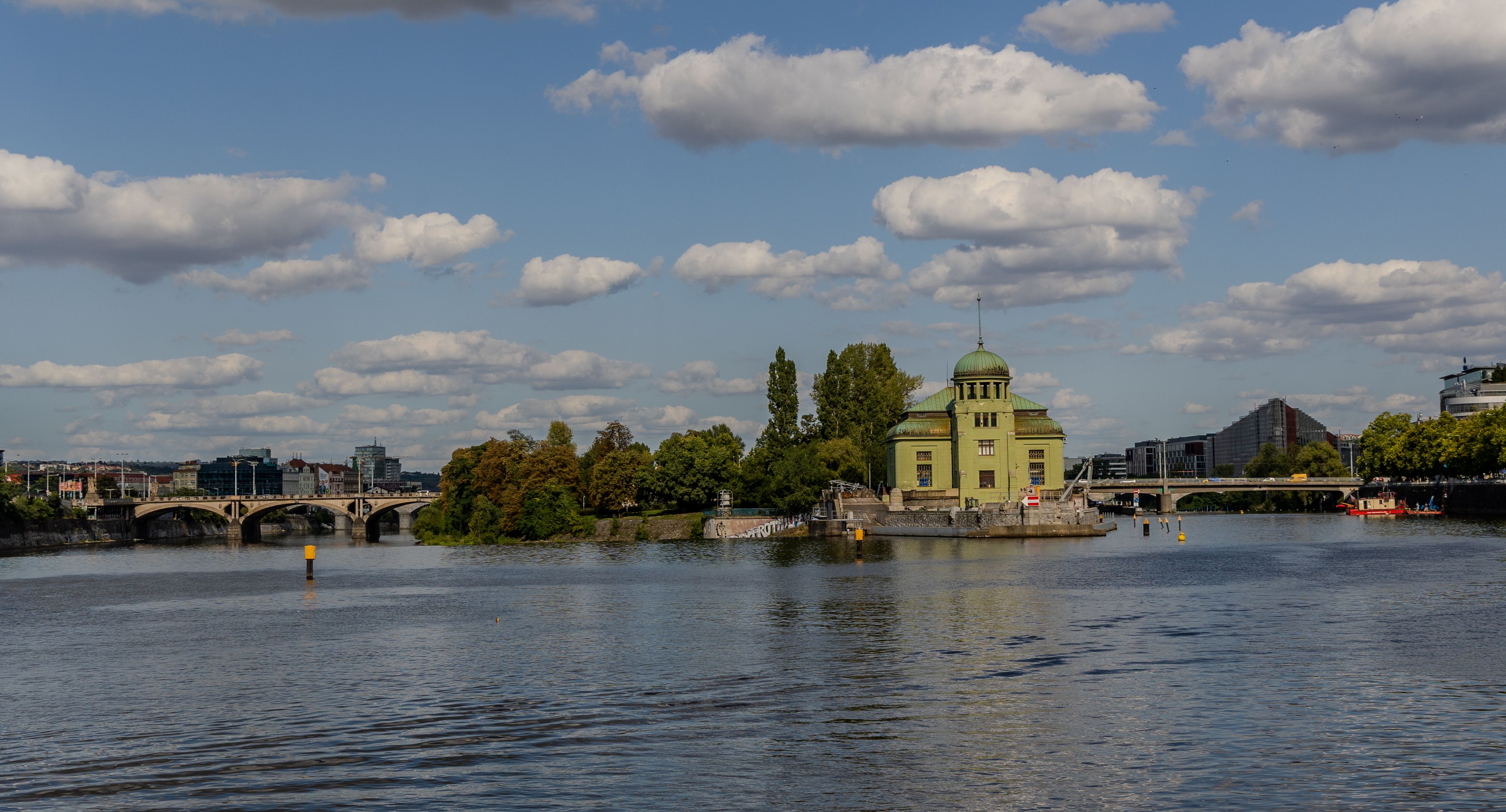 Scenic View of Vltava River and Štvanice Island in Prague · Free Stock ...