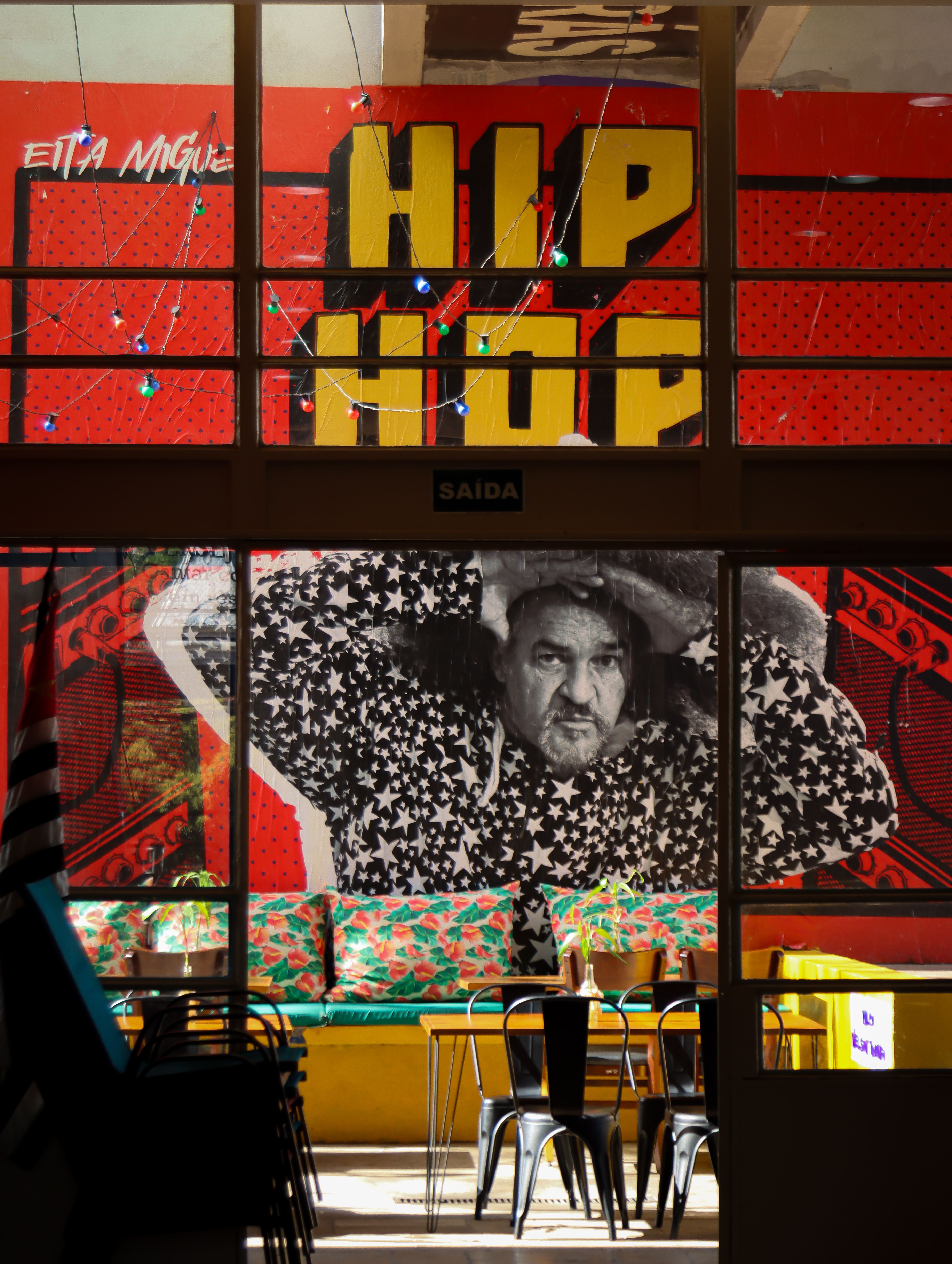 Vibrant Urban Hip Hop Mural in Cafe Interior · Free Stock Photo