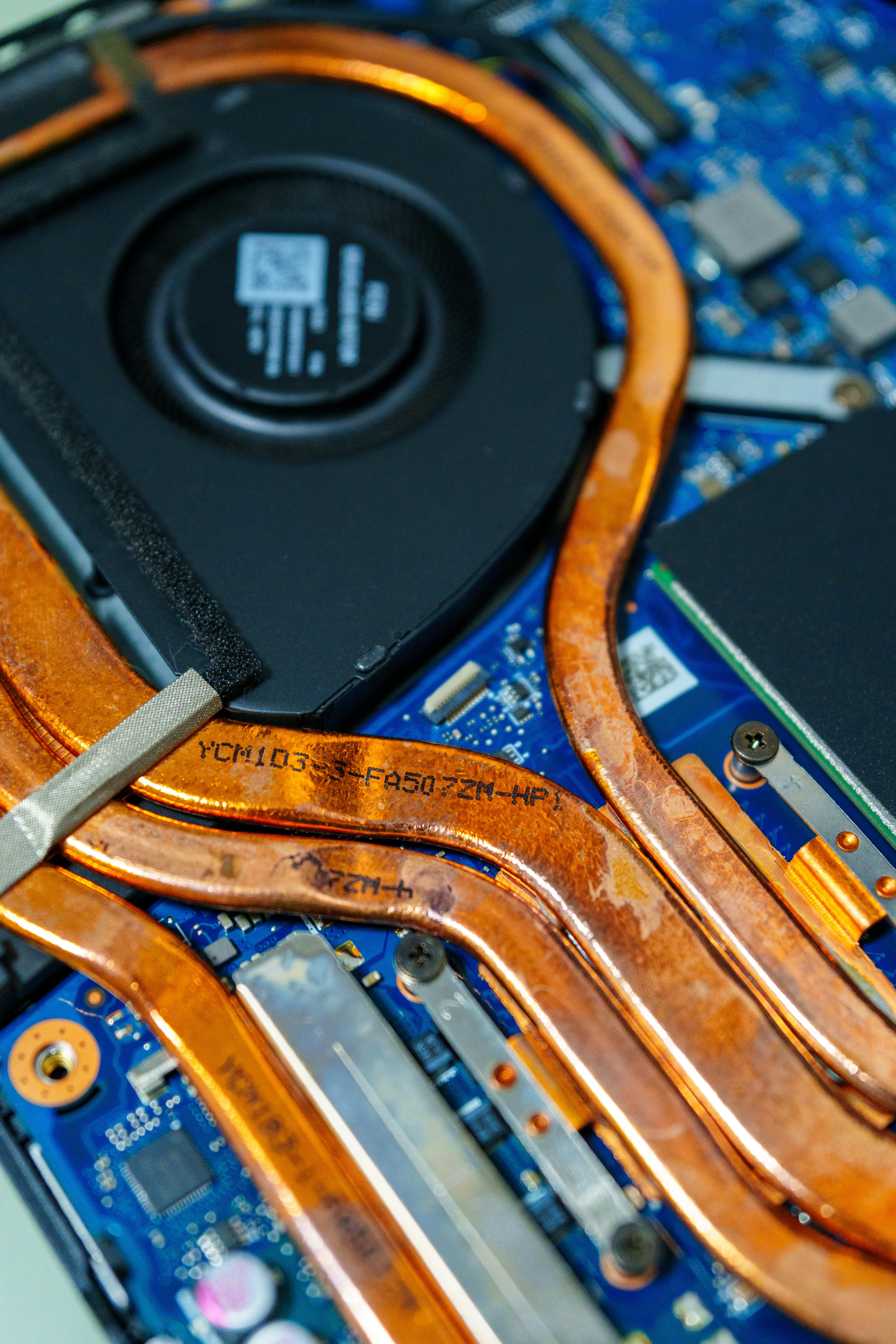 Close-up of Laptop Cooling System Components · Free Stock Photo