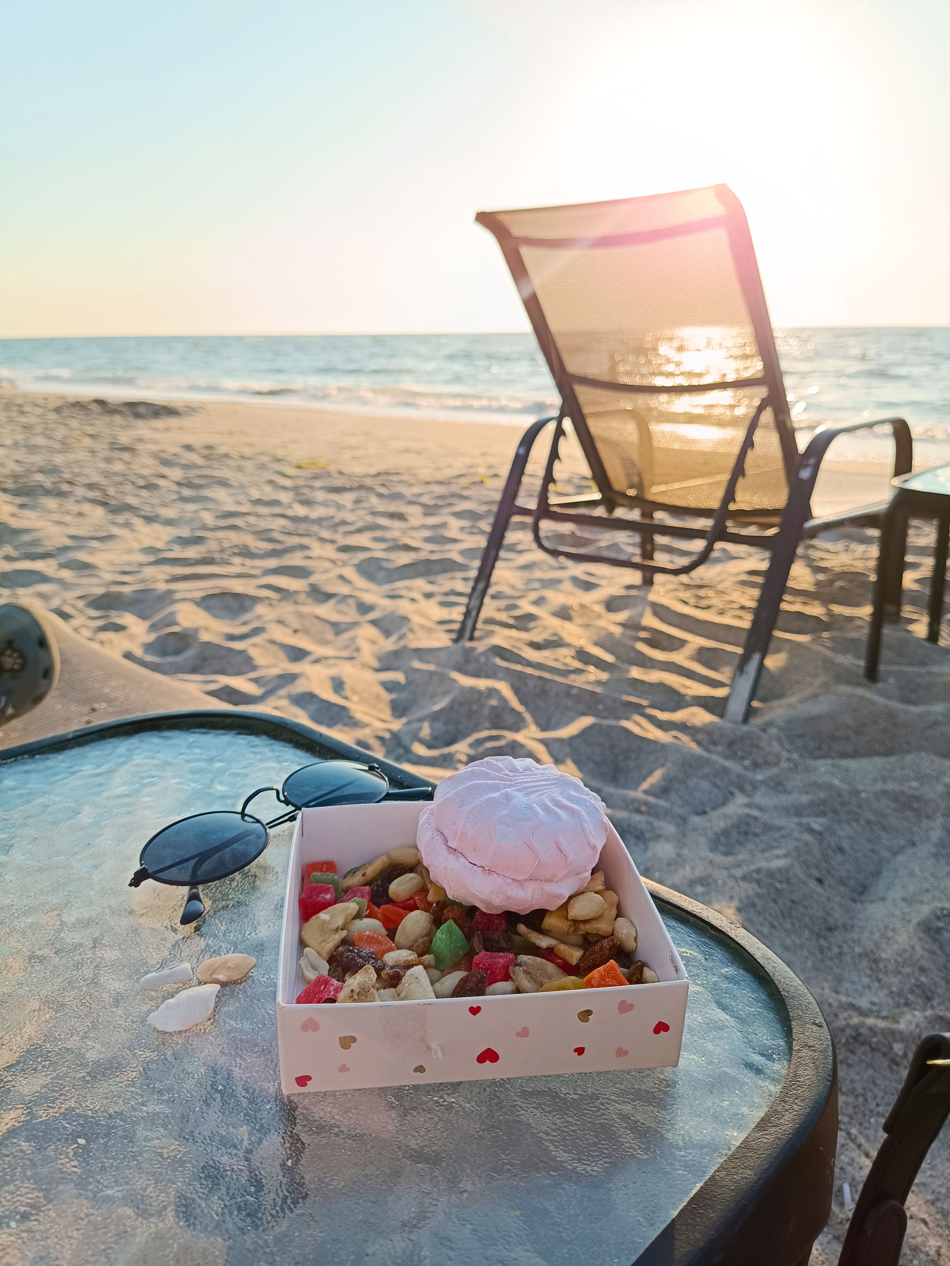 Relaxing Beachside Snack at Sunset · Free Stock Photo