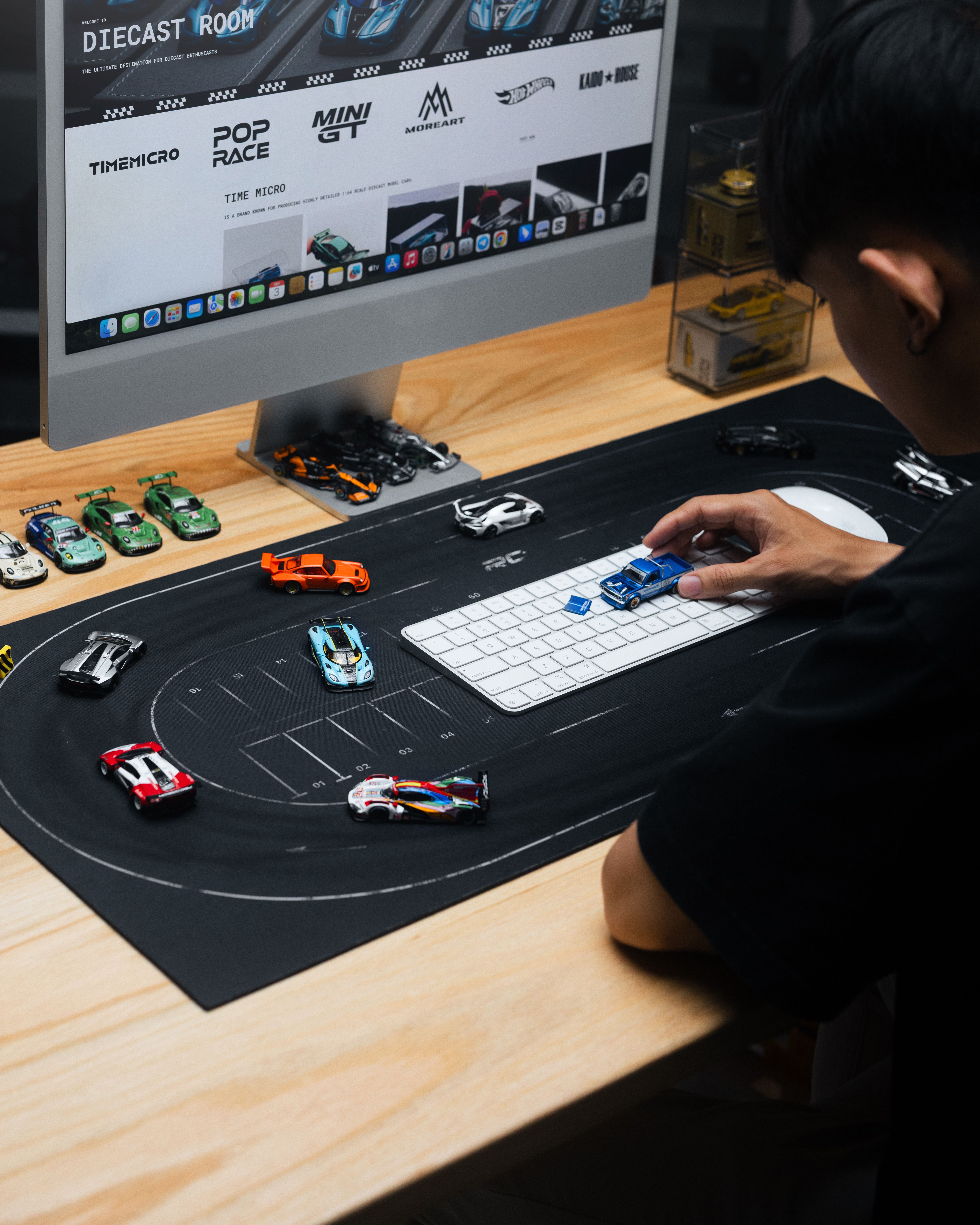 Diecast Car Collection on Minimalist Desk Setup · Free Stock Photo