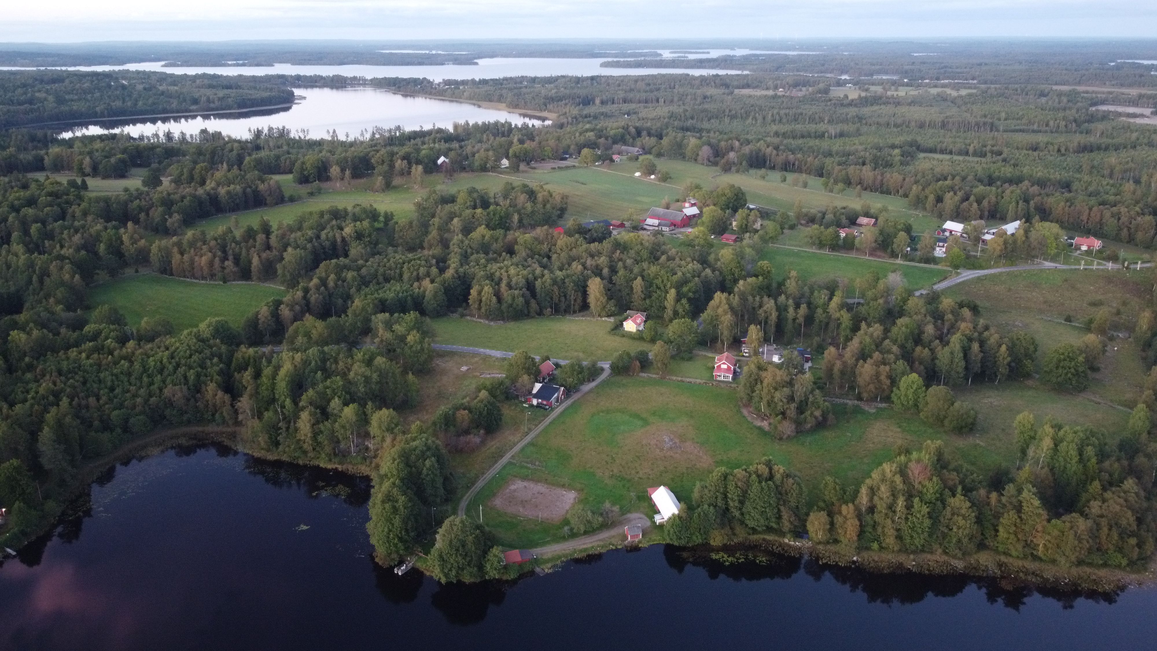 Aerial View of Swedish Countryside and Lakes · Free Stock Photo