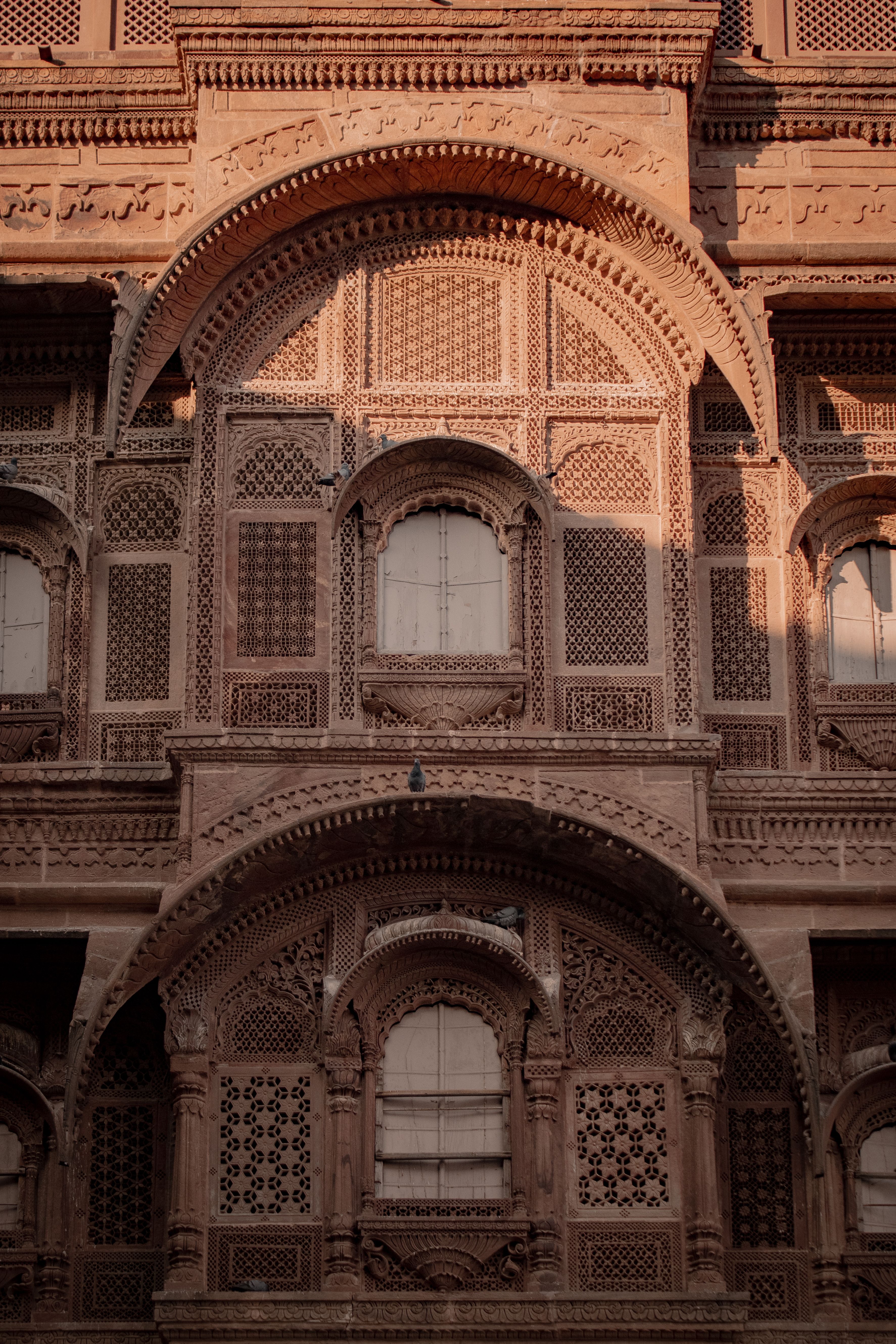 Intricate Facade of Jaisalmer Haveli at Sunset · Free Stock Photo