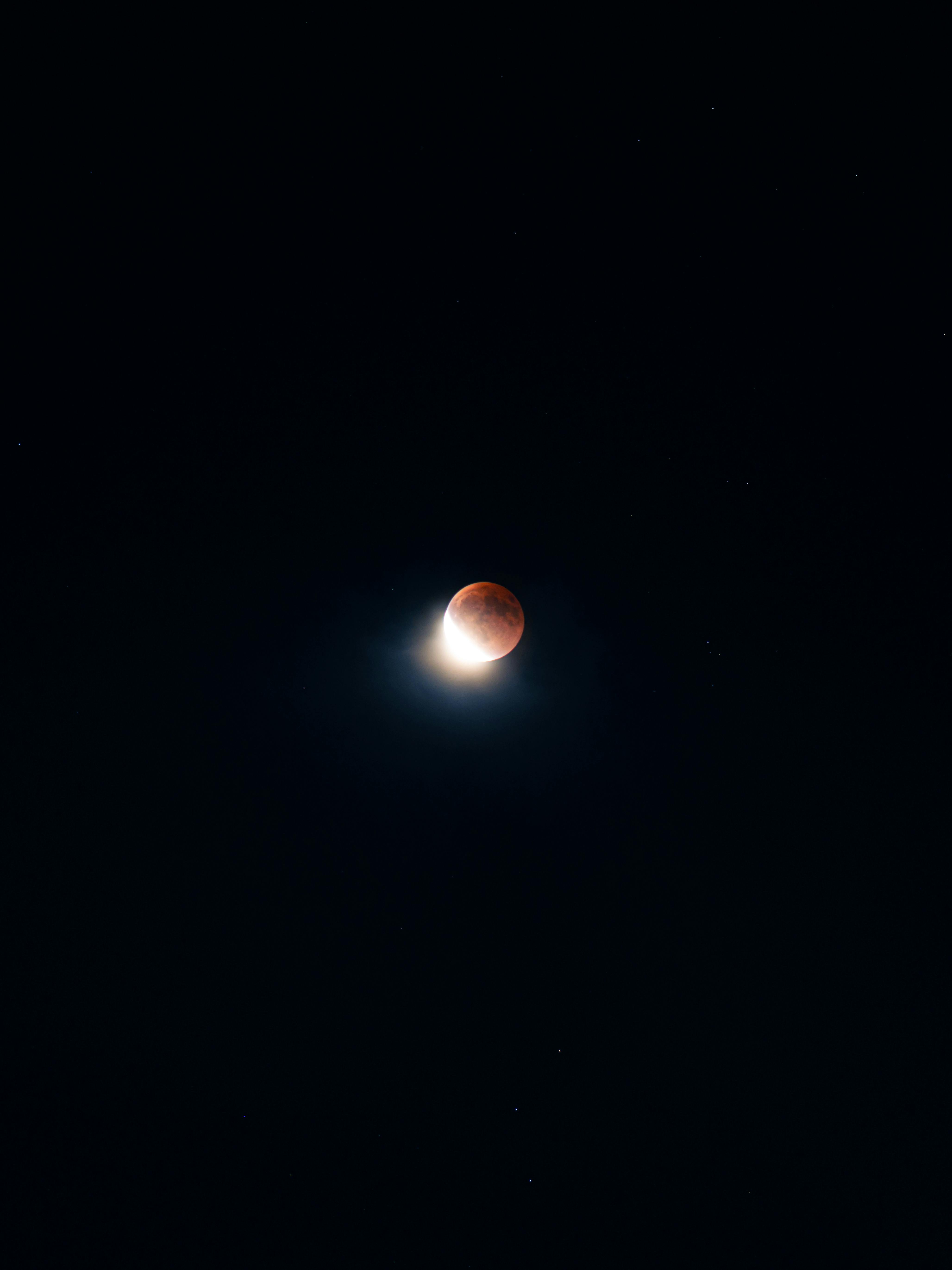 Stunning Blood Moon Eclipse Captured at Night · Free Stock Photo