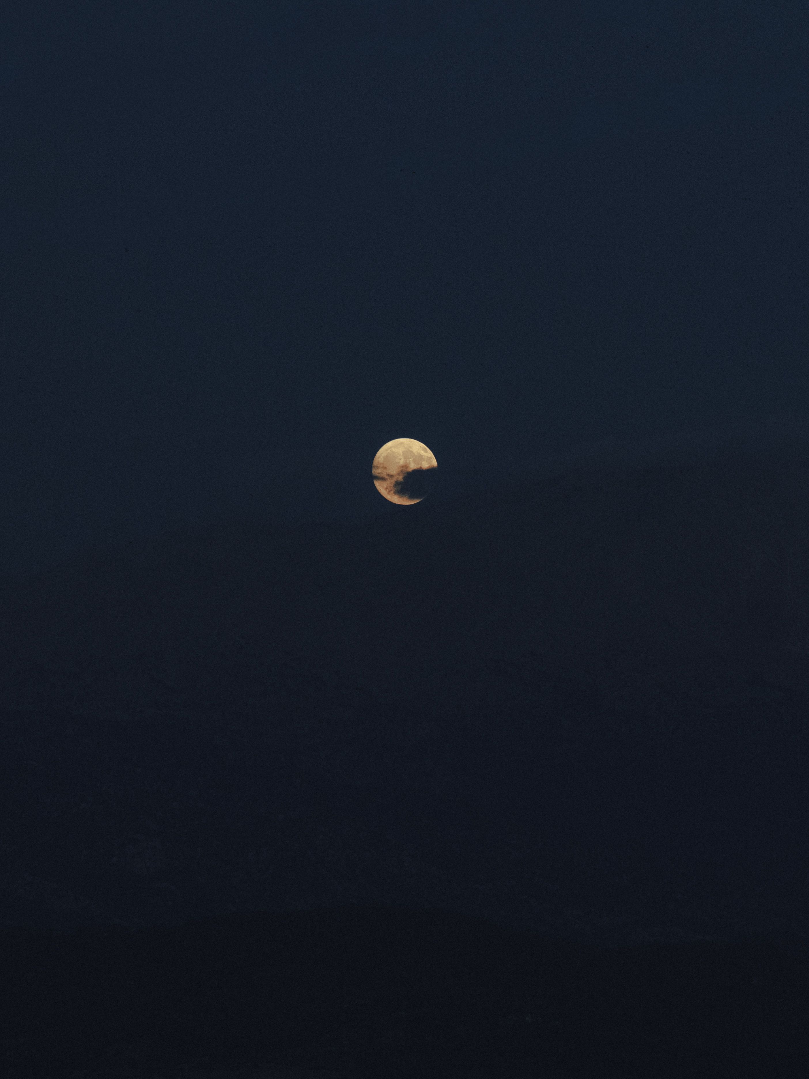 Half Moon in Dark Night Sky Landscape · Free Stock Photo