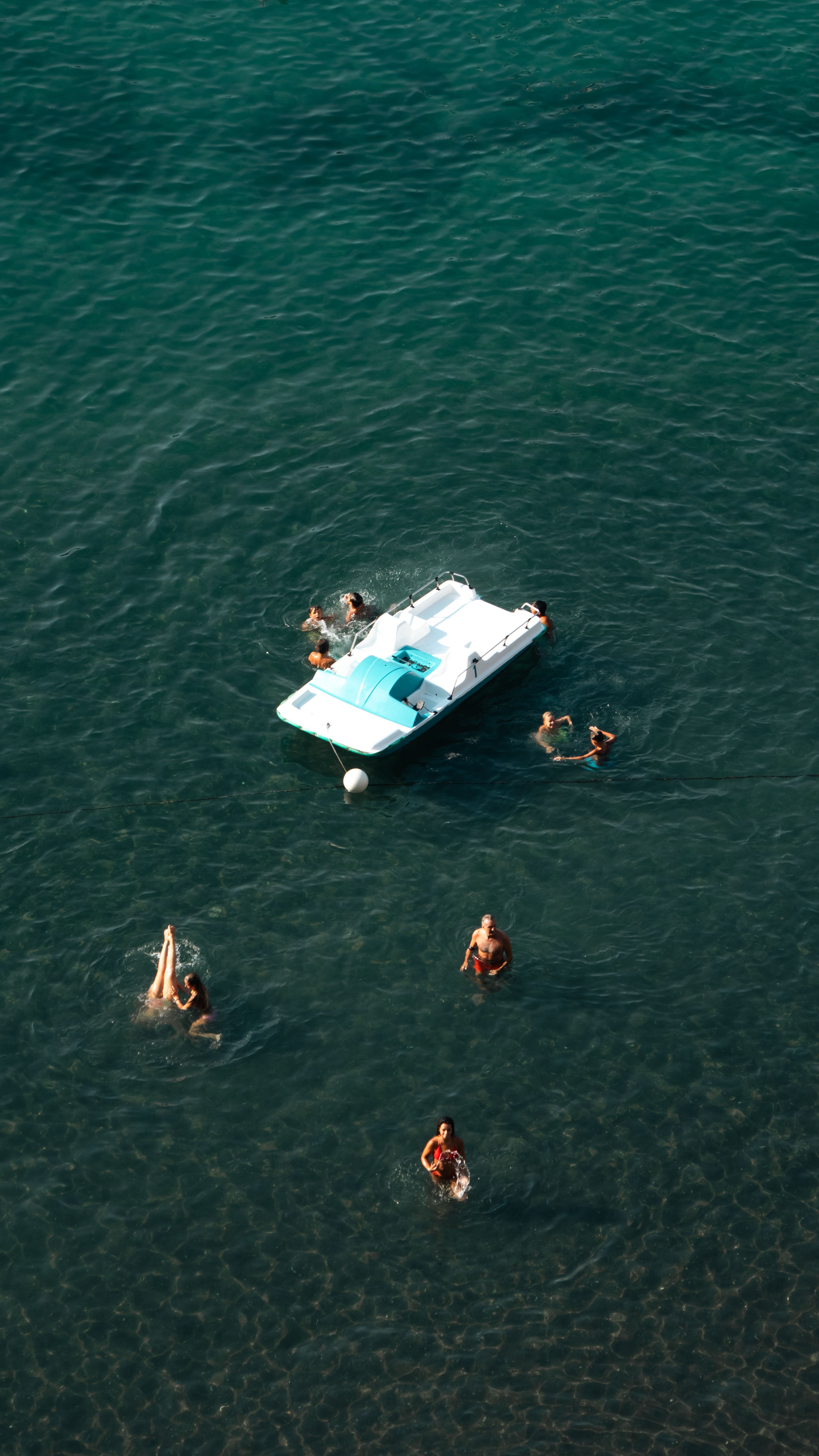 Aerial View of Swimmers Near Sorrento, Italy · Free Stock Photo