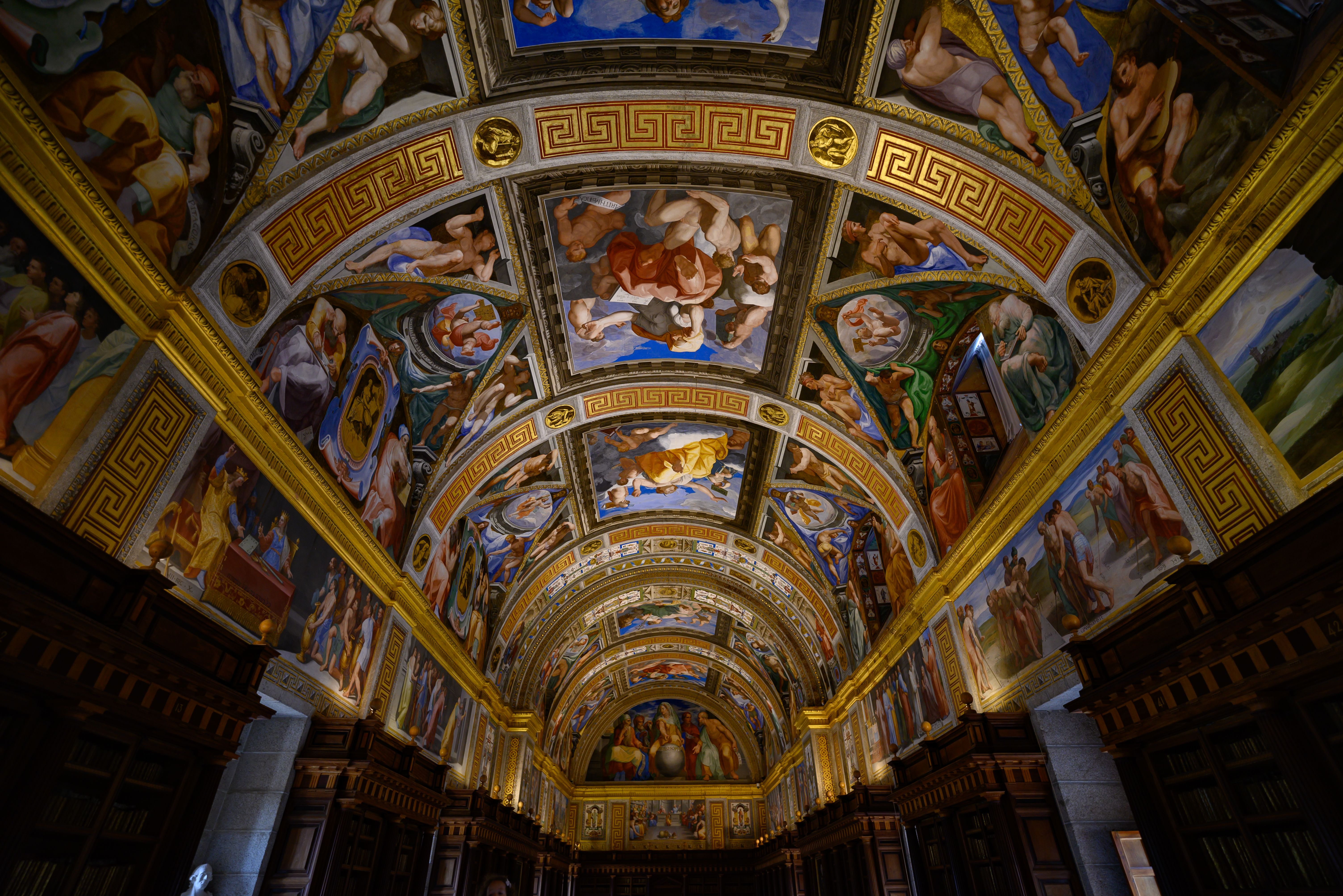Stunning Ceiling Art in Spanish Library · Free Stock Photo