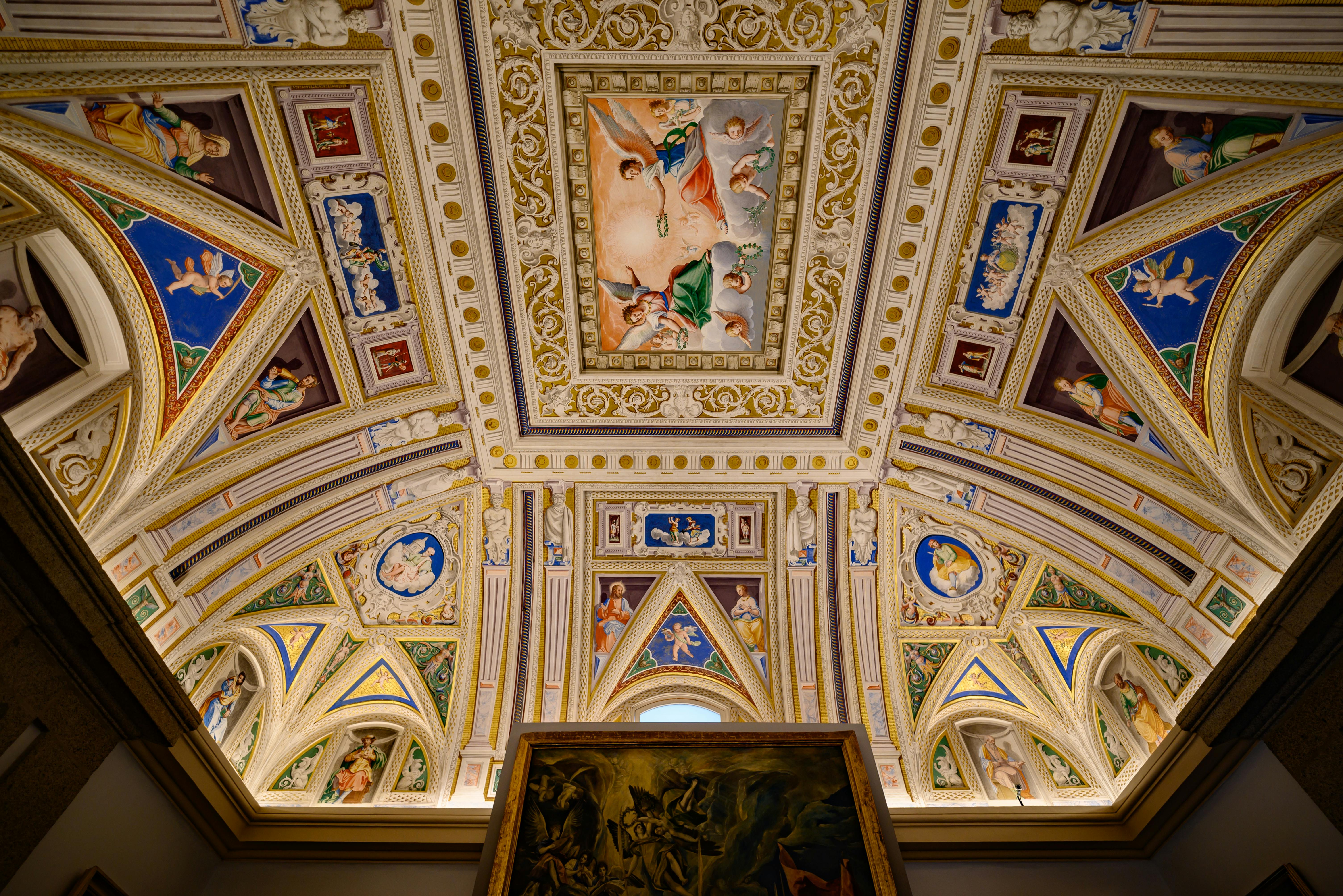Intricate Renaissance Ceiling Fresco in Madrid · Free Stock Photo
