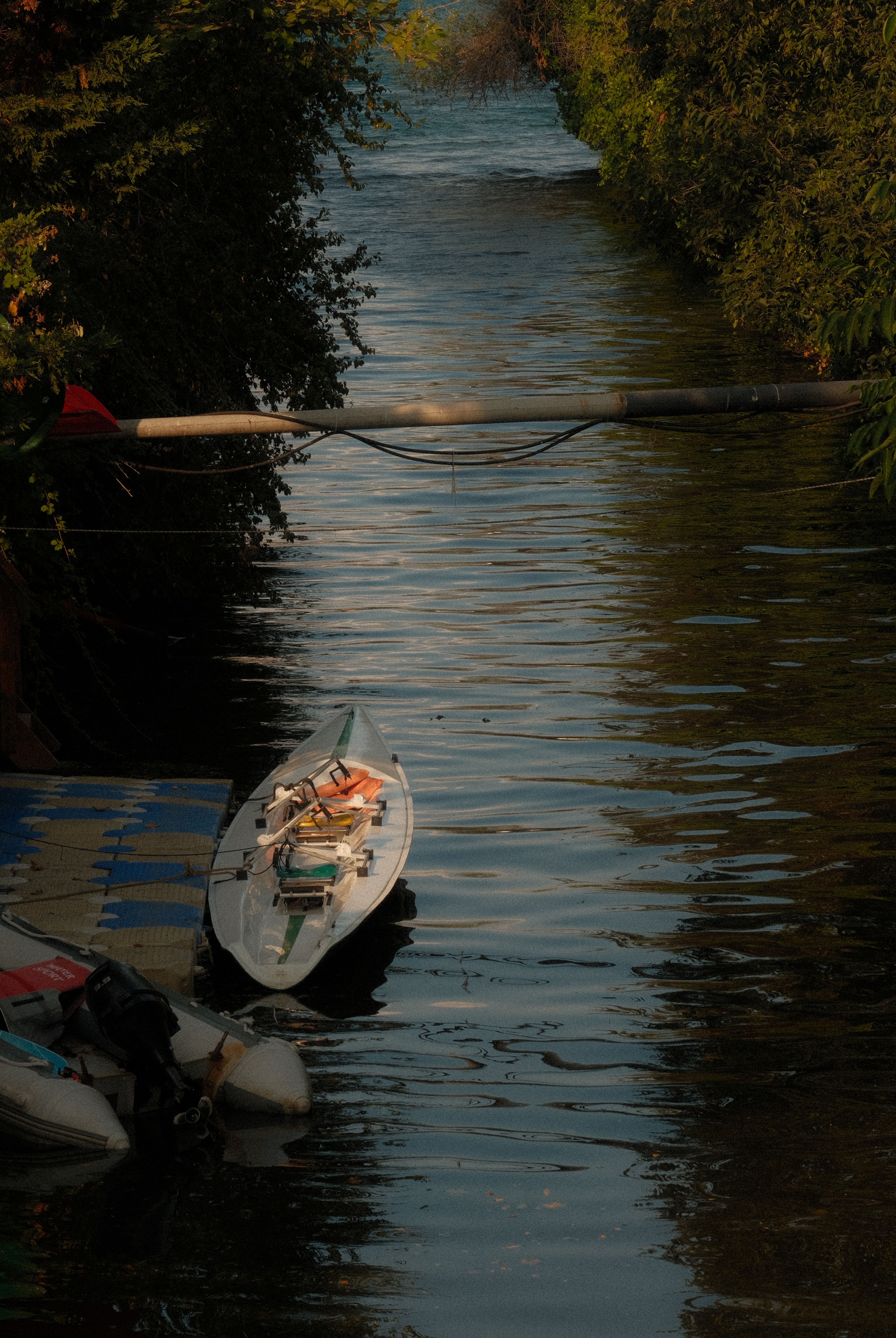 Serene Canal with Canoe in Istanbul at Sunset · Free Stock Photo