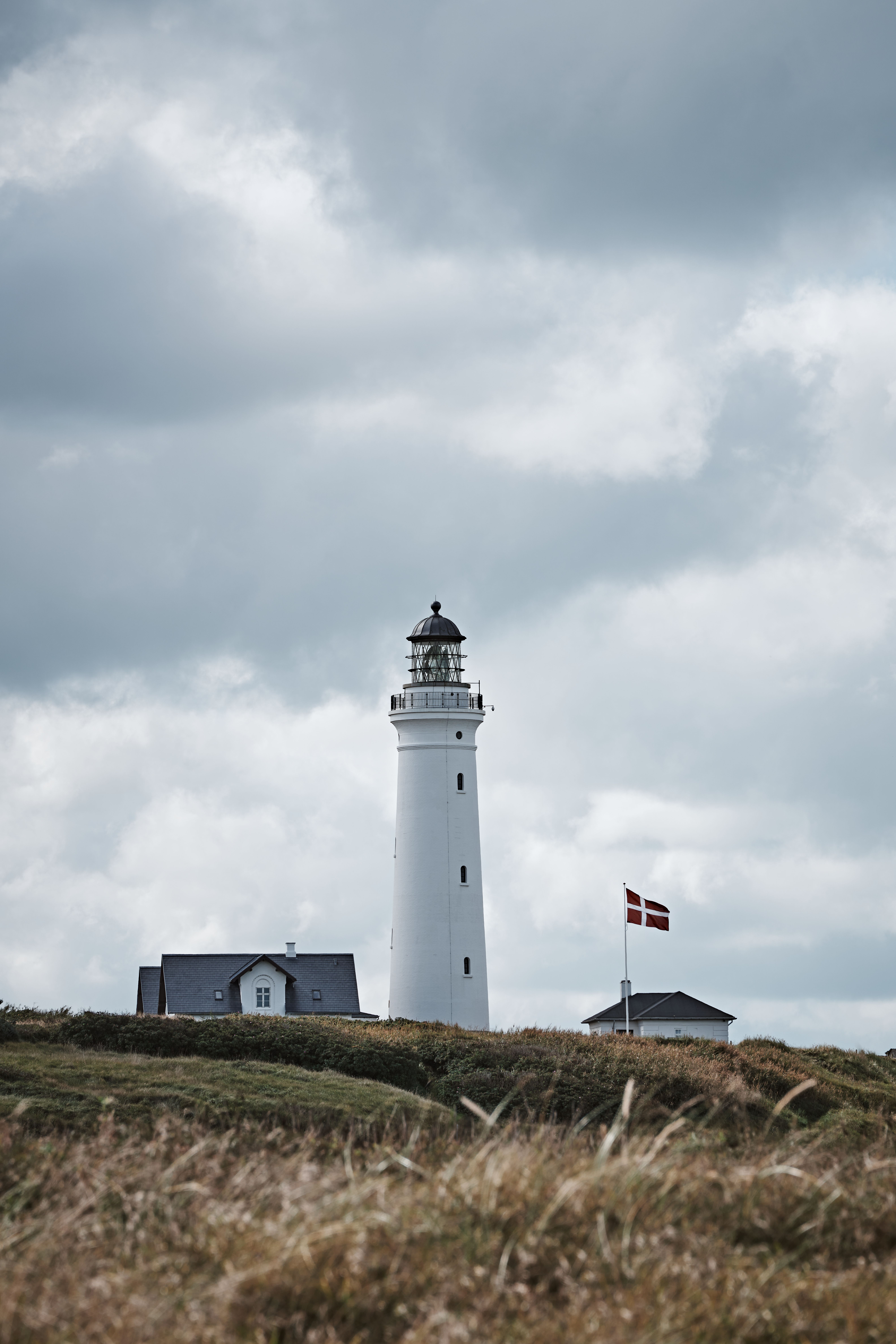 Hirtshals Lighthouse under Cloudy Skies · Free Stock Photo