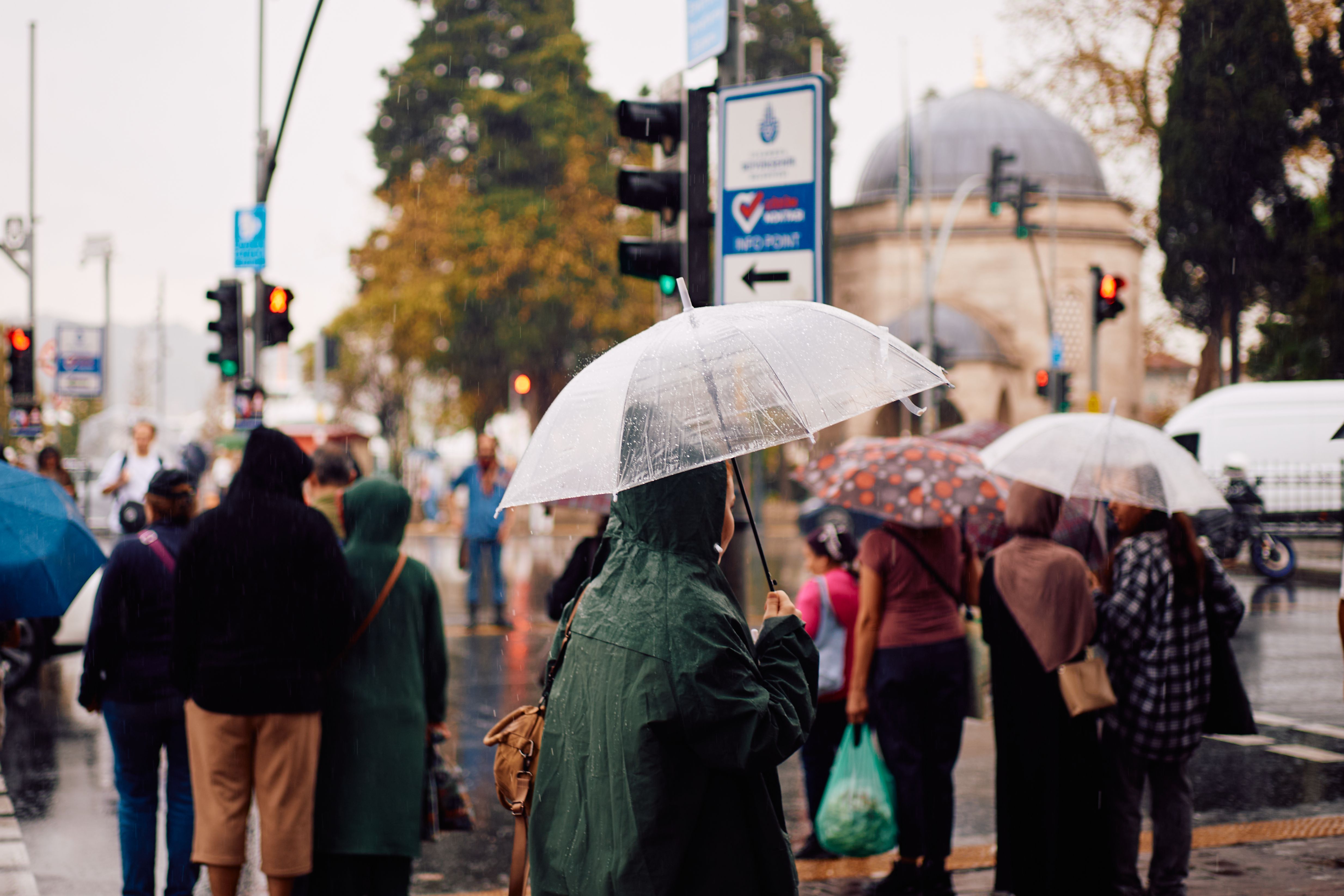 Rainy Day in İstanbul with Umbrellas and Crowd · Free Stock Photo