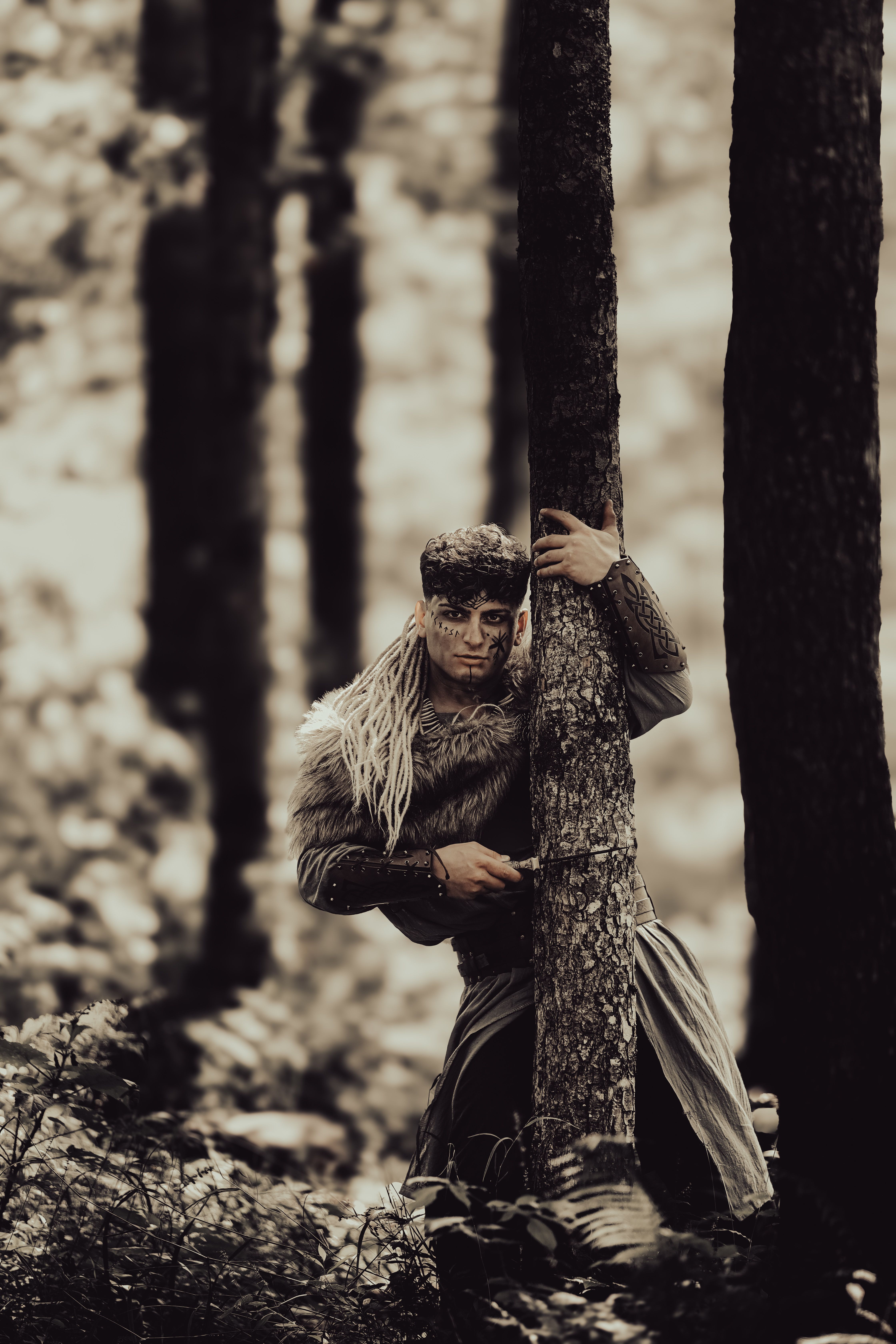 Medieval Warrior in Forest Setting · Free Stock Photo