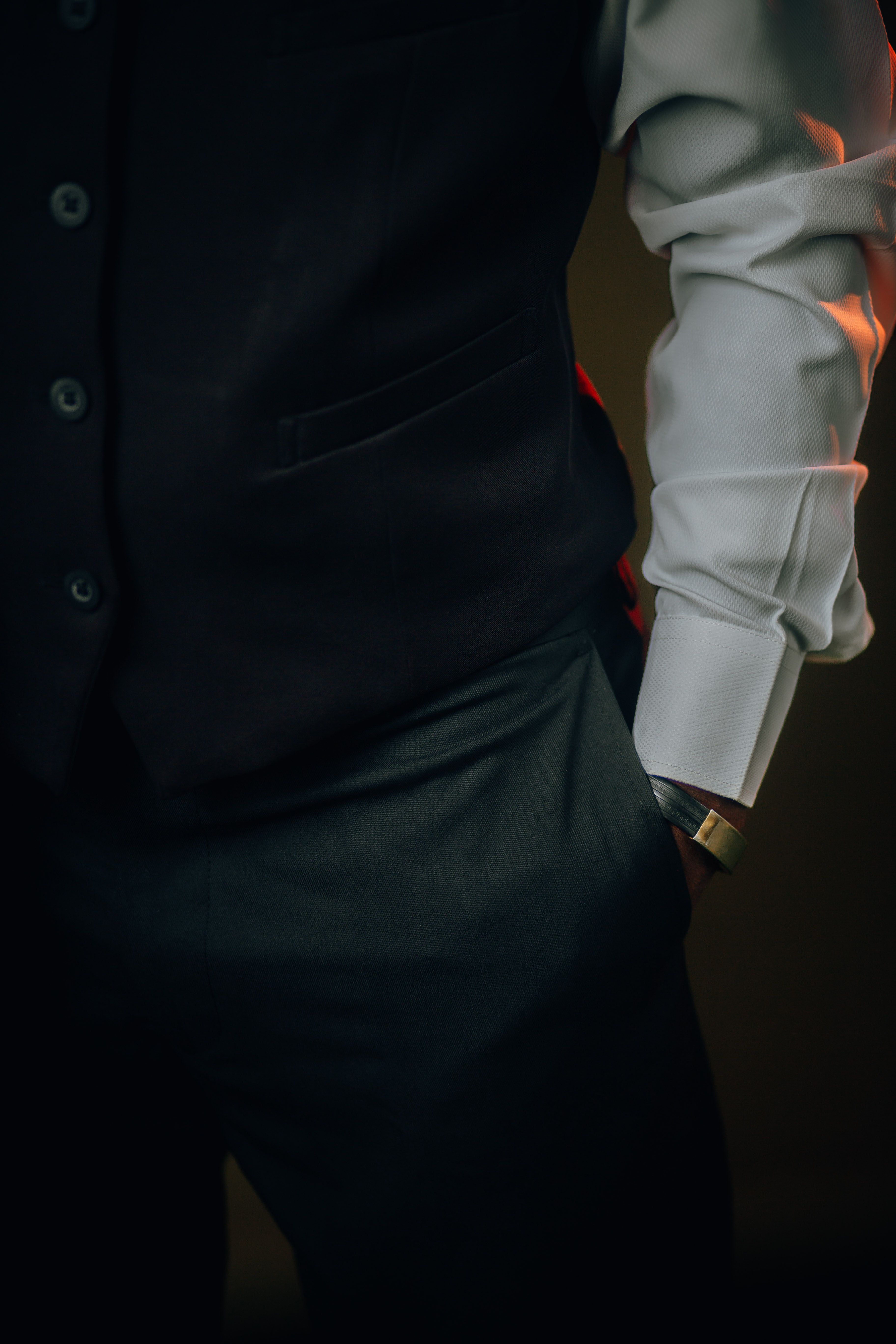 Elegant Formal Attire with Vest and Shirt · Free Stock Photo