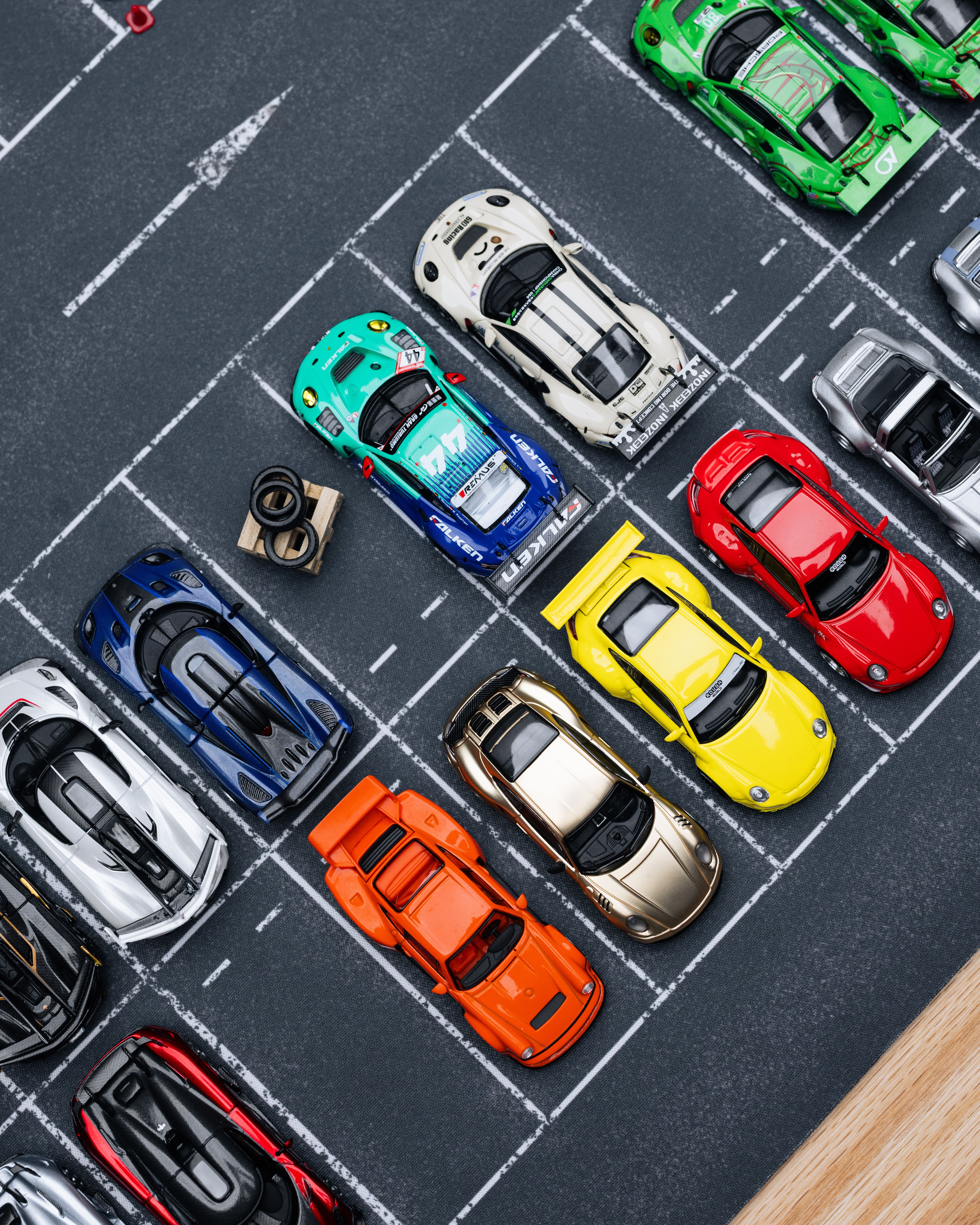 Colorful Diecast Model Cars in Parking Lot · Free Stock Photo