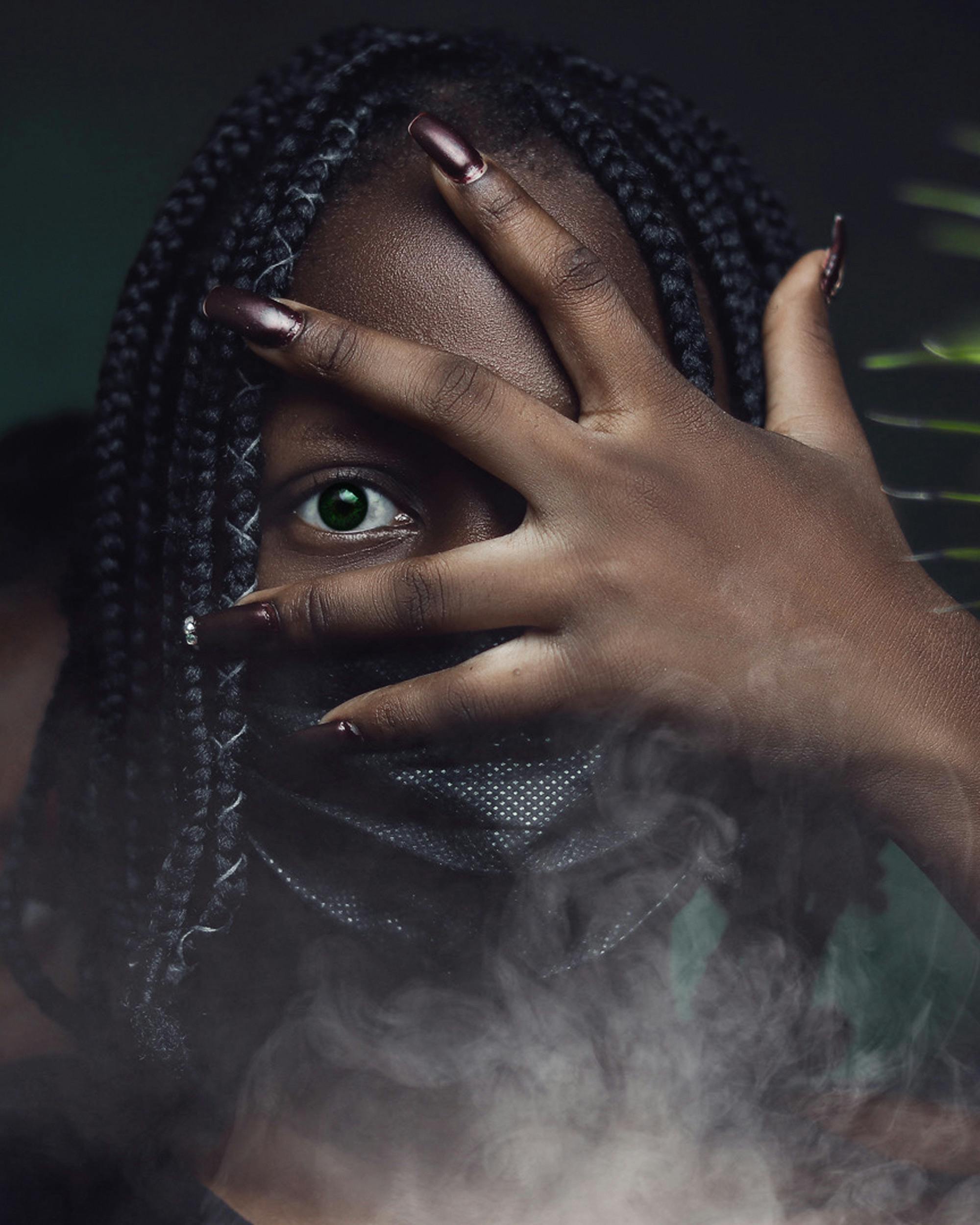 Dramatic Close-up Portrait with Smoky Effects · Free Stock Photo