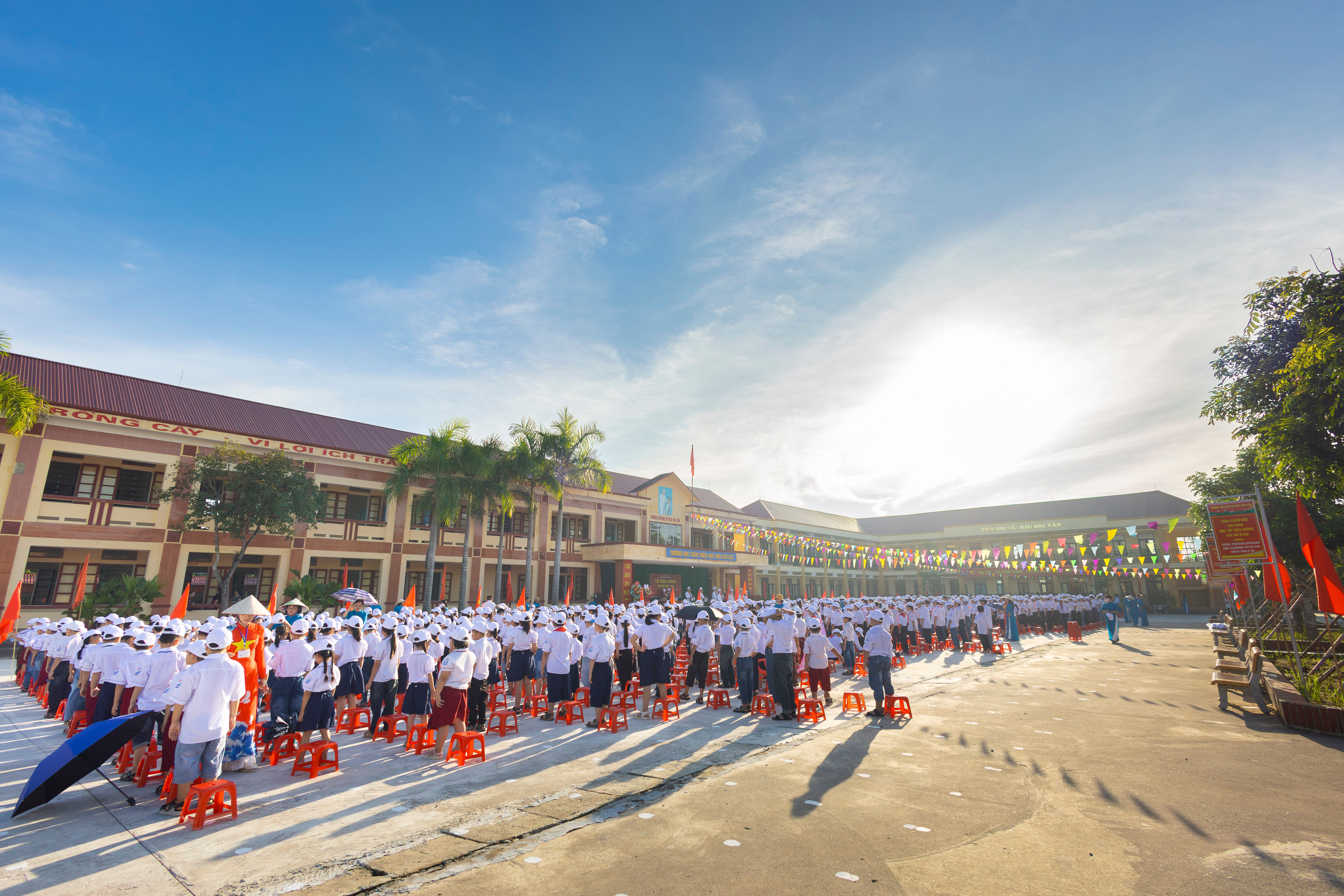 School Assembly with Students Outdoors · Free Stock Photo
