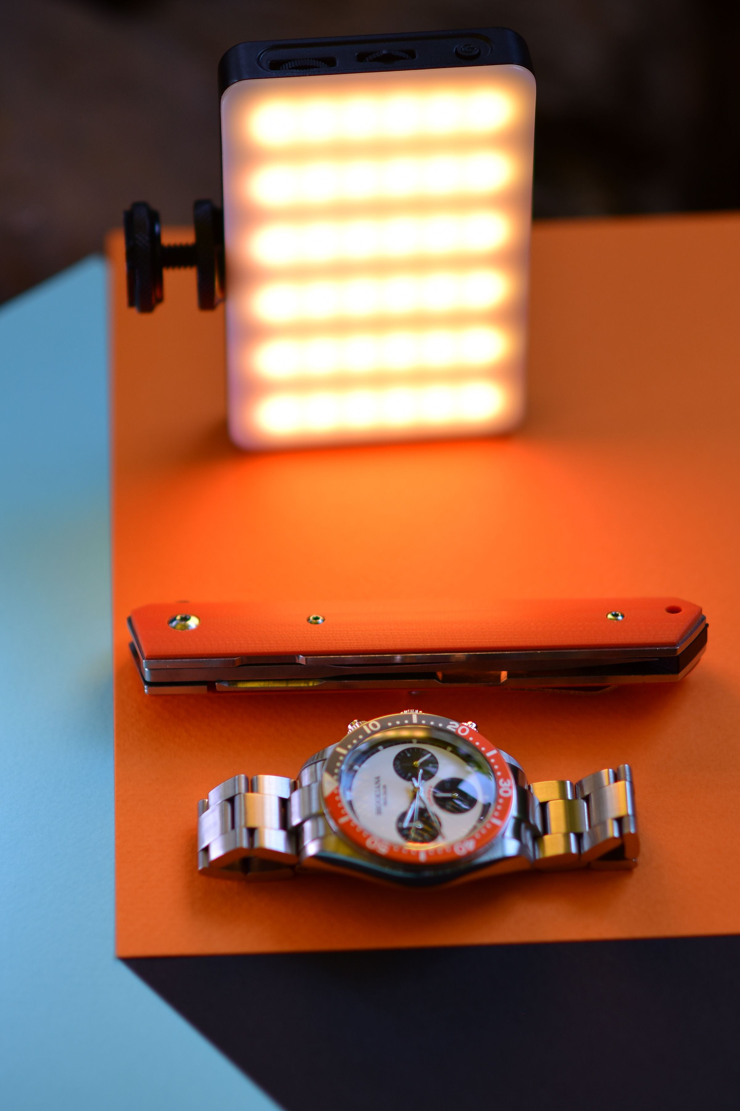 Stylish Watch with Knife and LED Light Display · Free Stock Photo