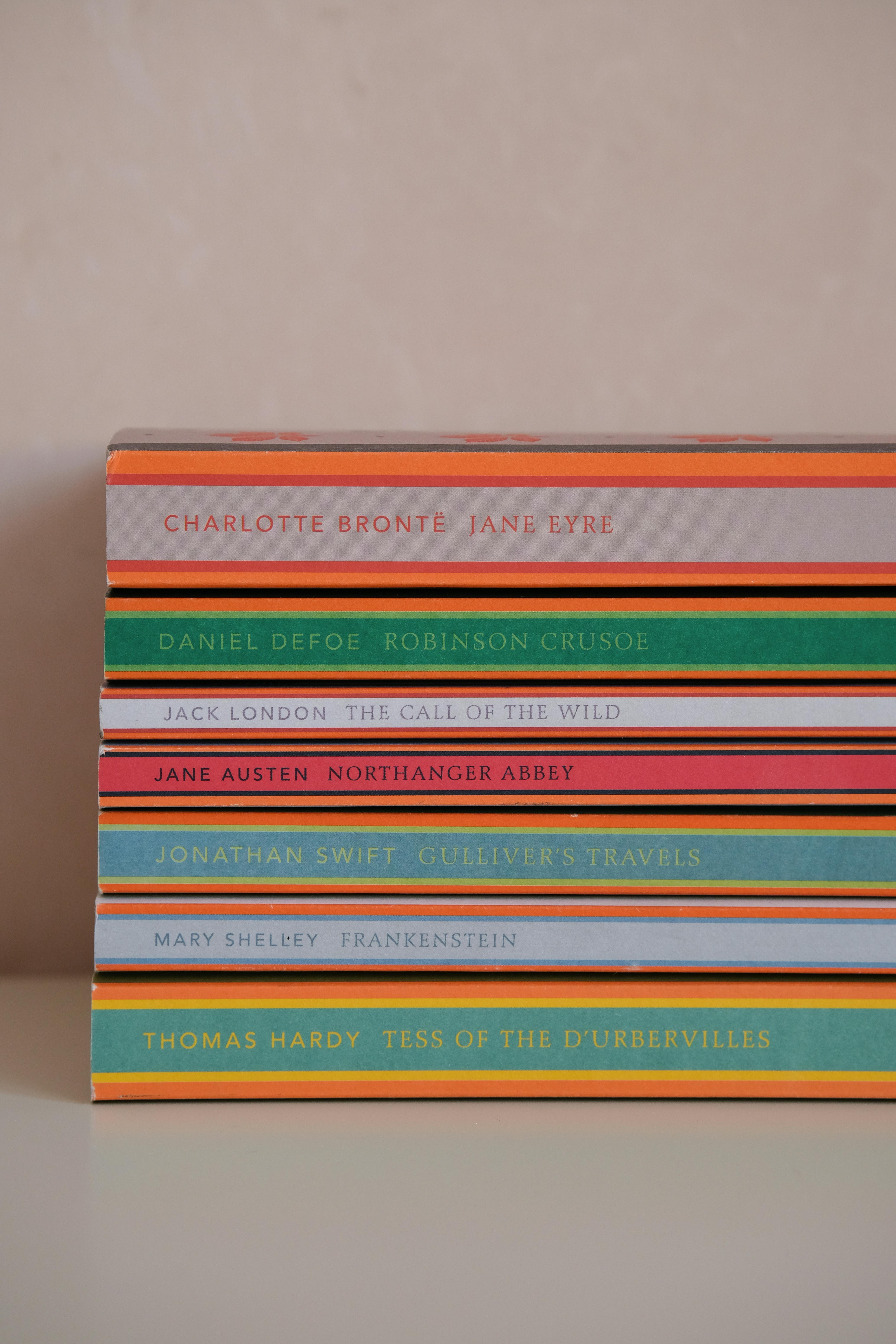Colorful Classic Literature Book Stack · Free Stock Photo