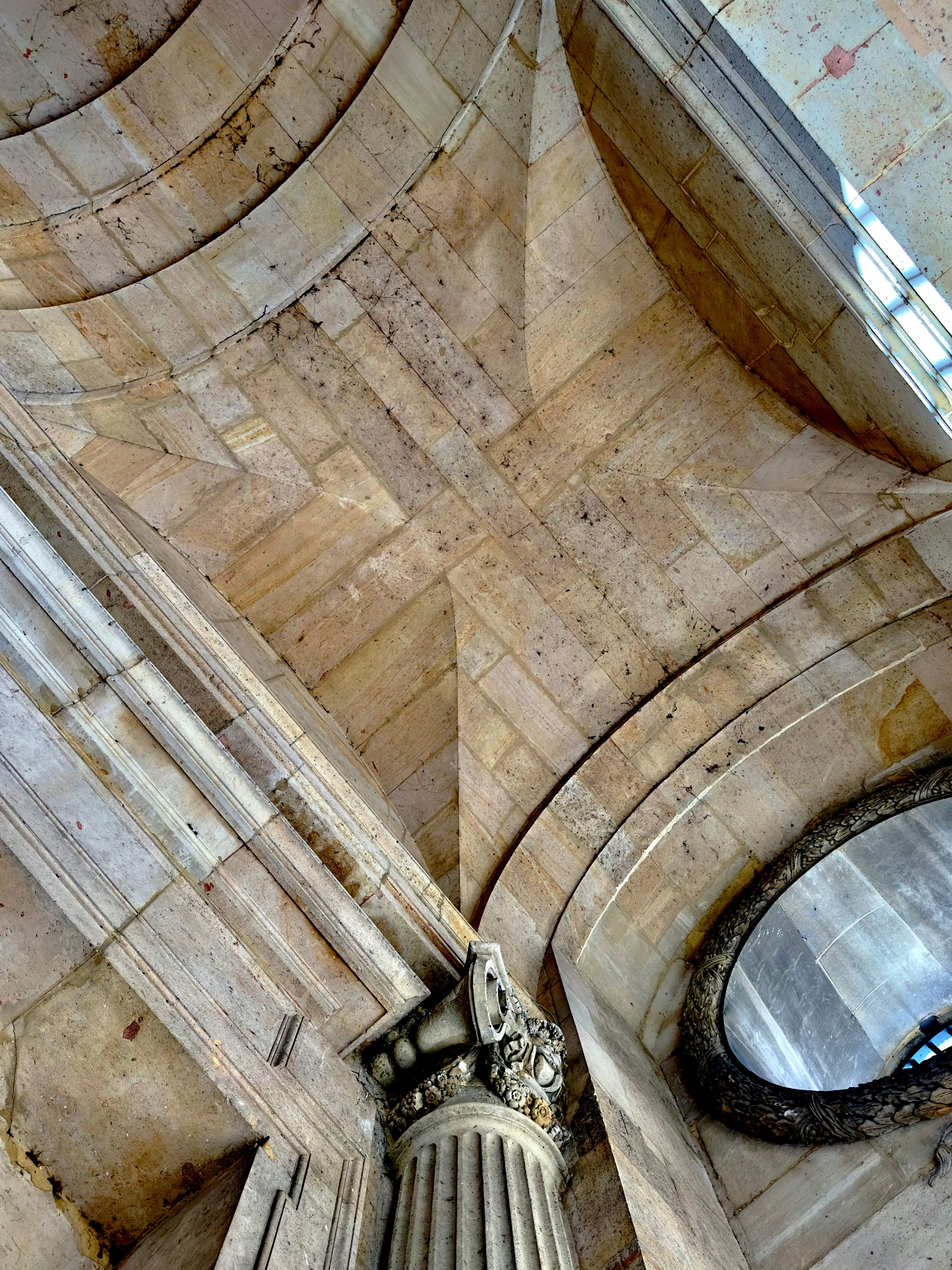 Architectural Ceiling with Classical Column · Free Stock Photo