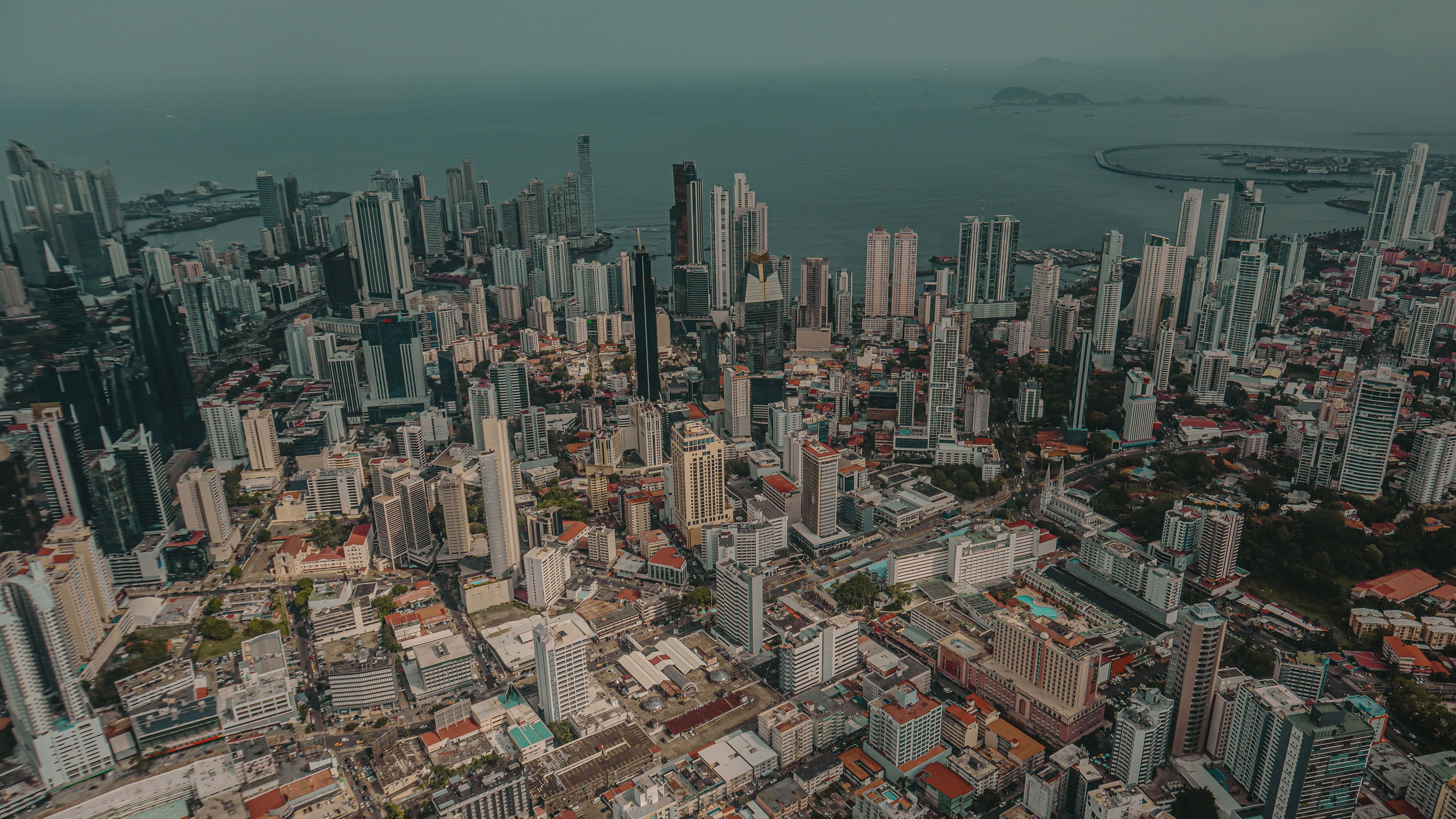 Aerial View of Skyline in Panama City · Free Stock Photo