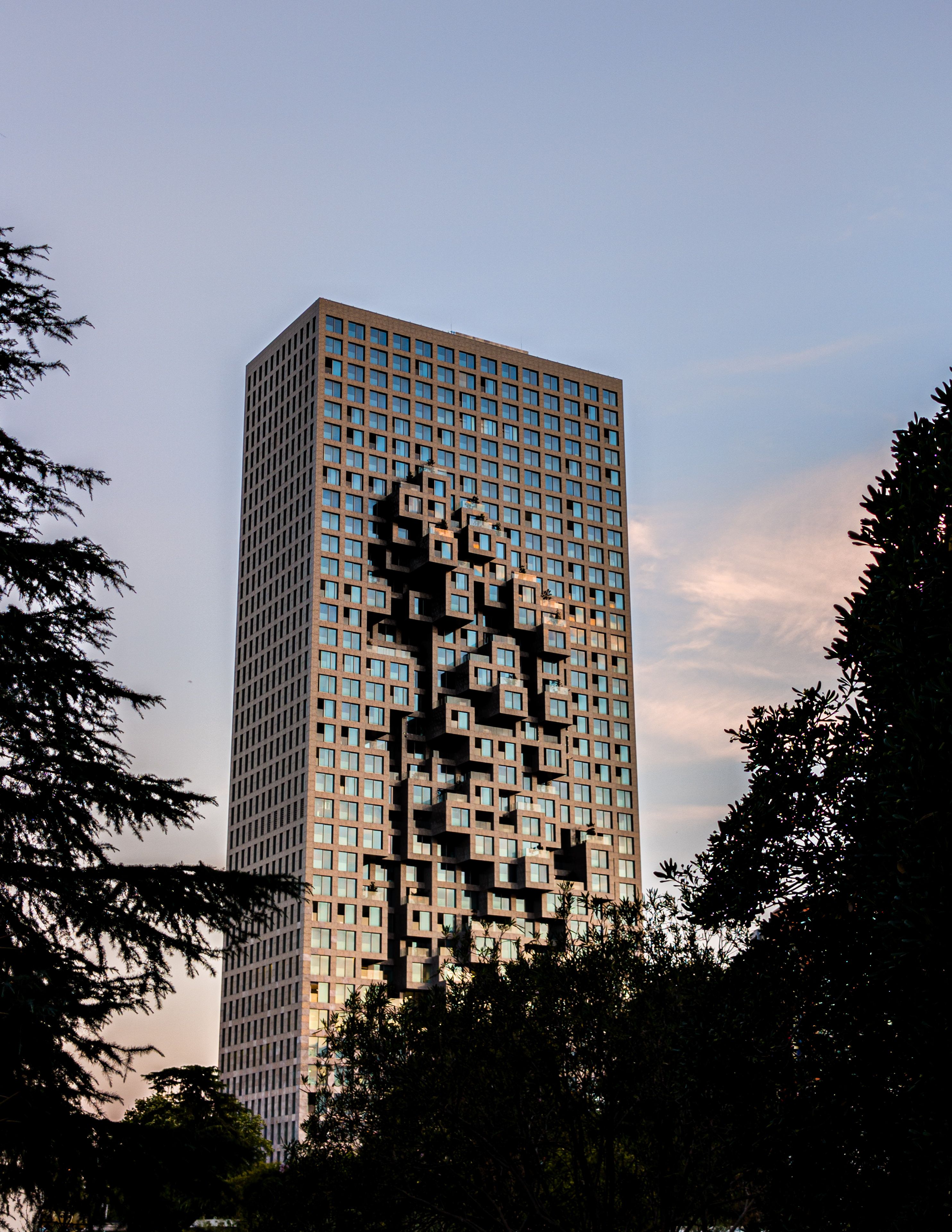 Unique Architecture of The Cube Tower in Tirana · Free Stock Photo
