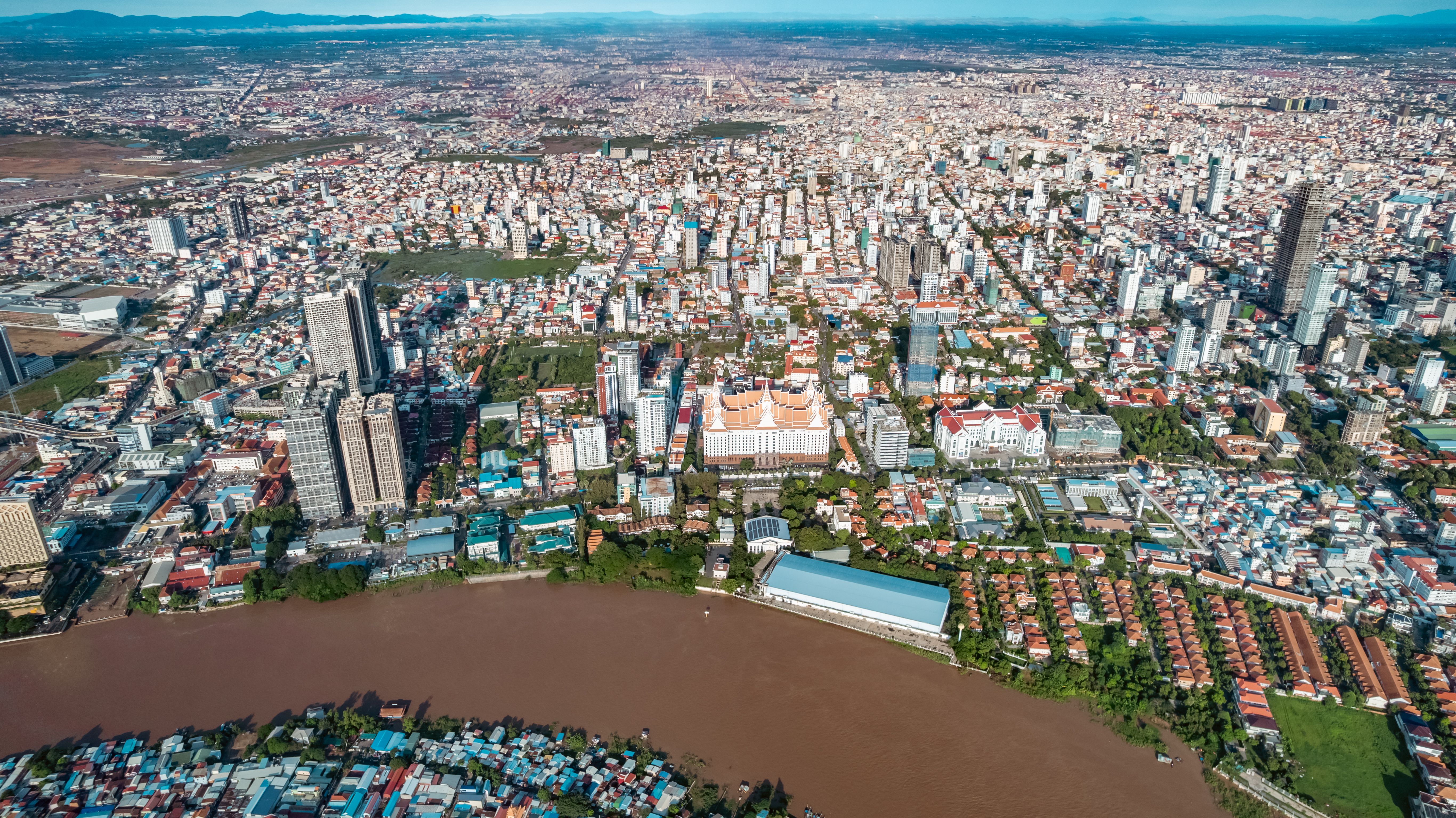 Aerial View of Phnom Penh's Expansive Urban Landscape · Free Stock Photo