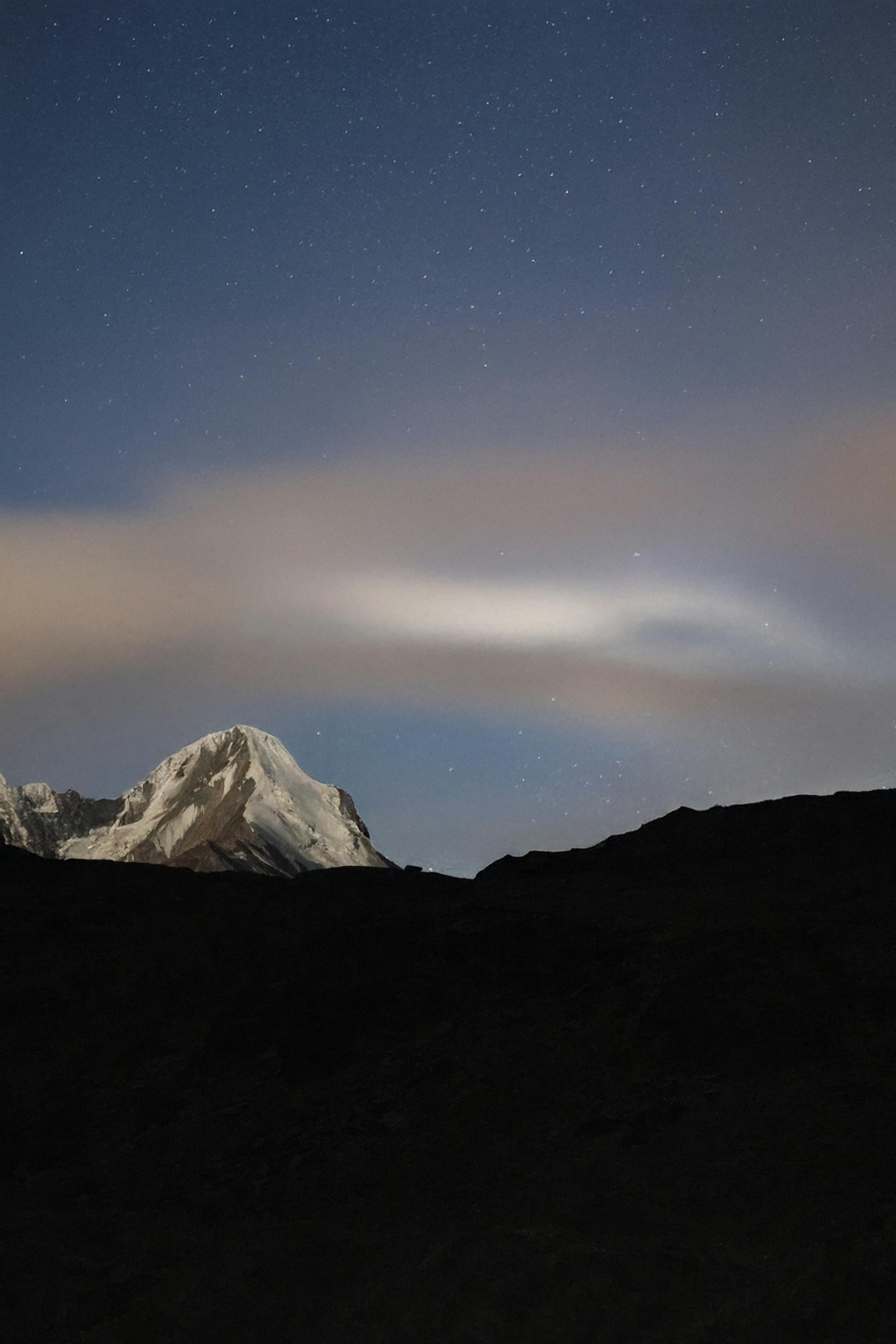 Stunning Mountain Nightscape with Starry Sky · Free Stock Photo