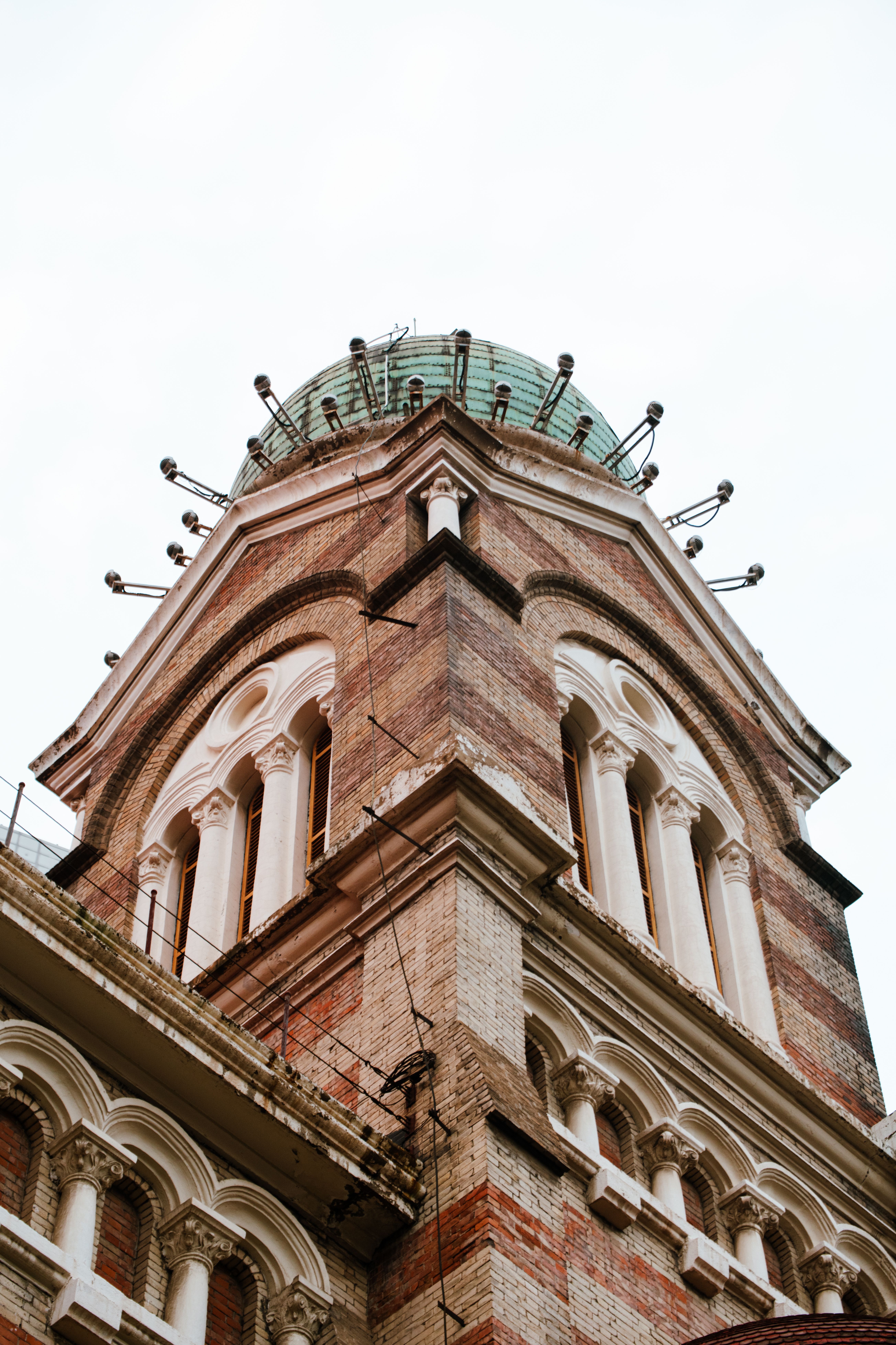 Historic Tower with Dome and Architectural Details · Free Stock Photo