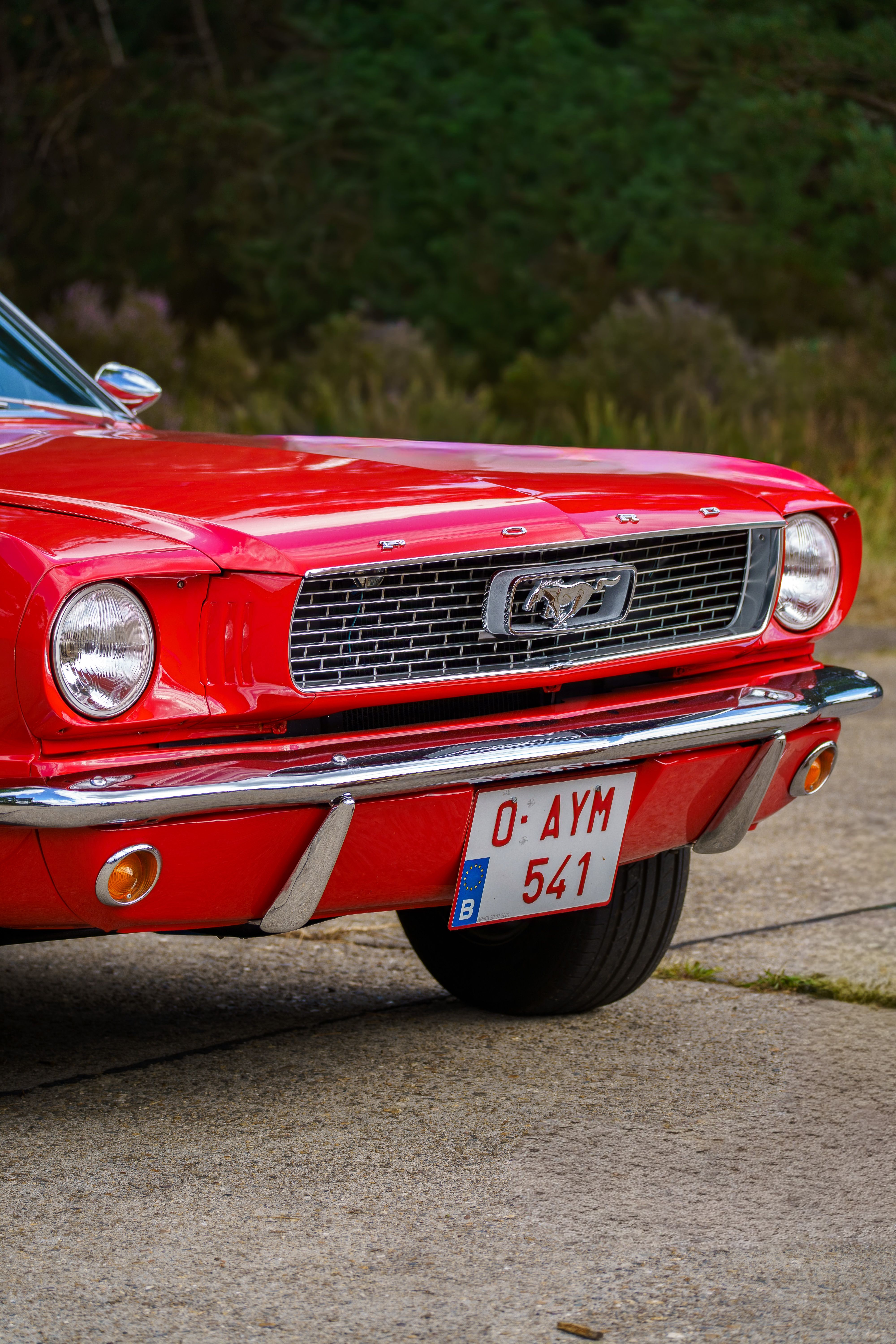 Classic Red Ford Mustang in Outdoor Setting · Free Stock Photo