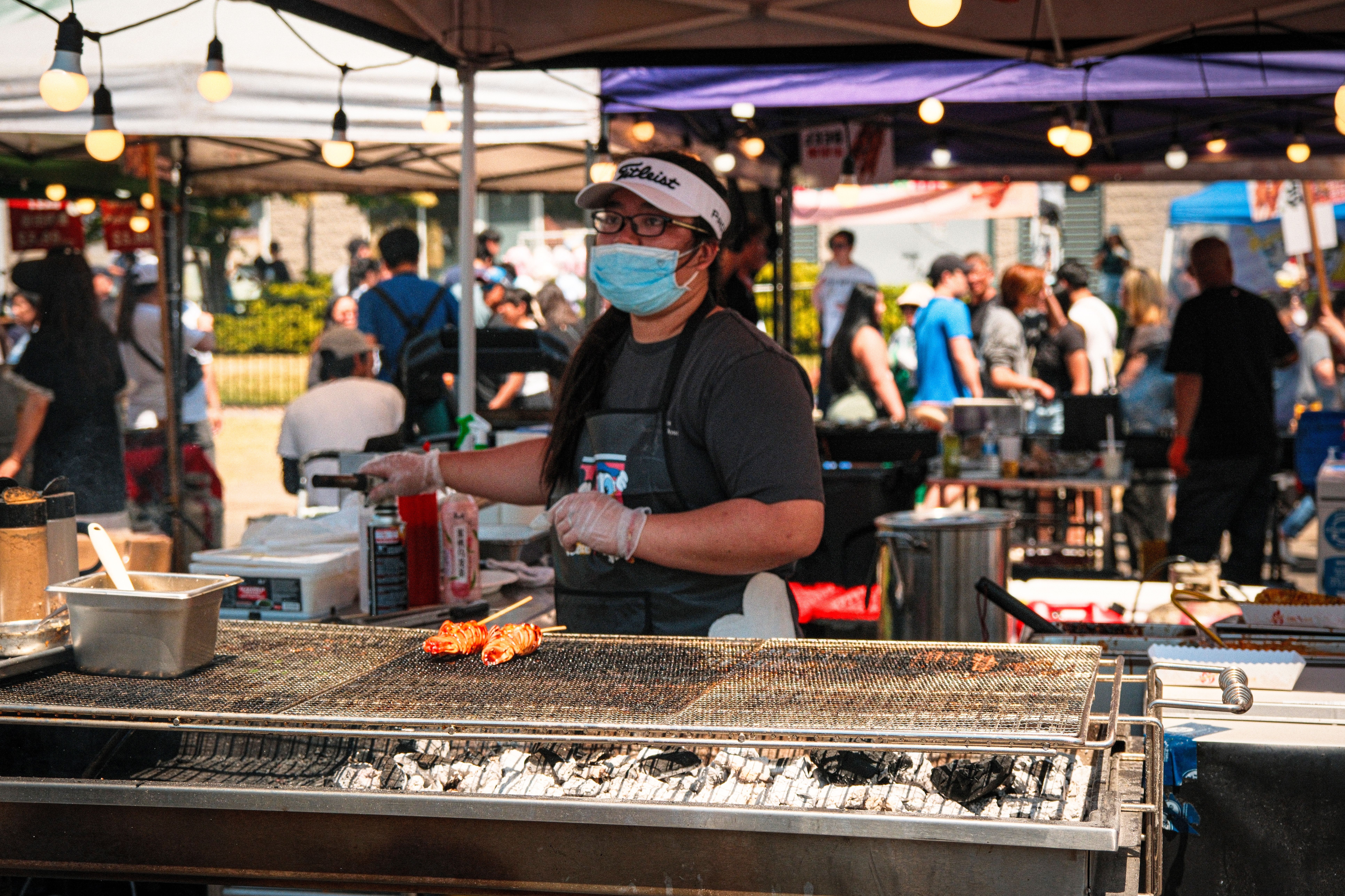 Outdoor Street Food Stall with Vendor in Toronto · Free Stock Photo
