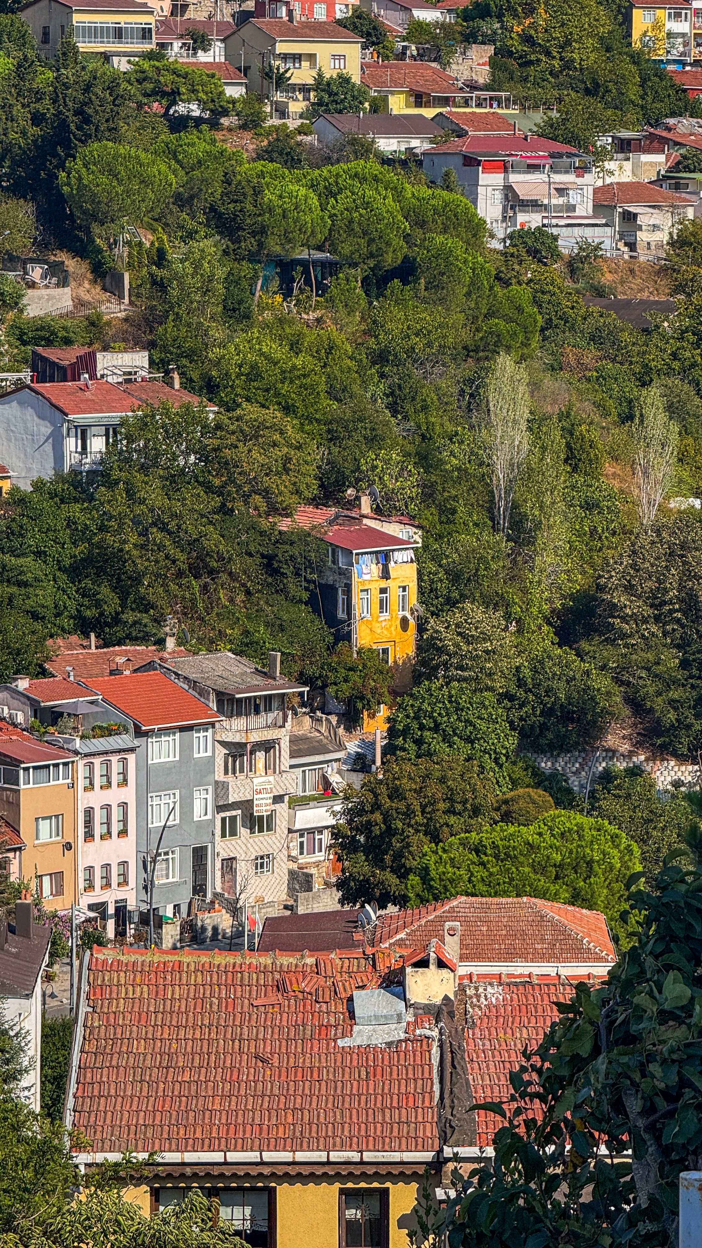 Scenic Aerial View of Colorful Hillside Neighborhood · Free Stock Photo