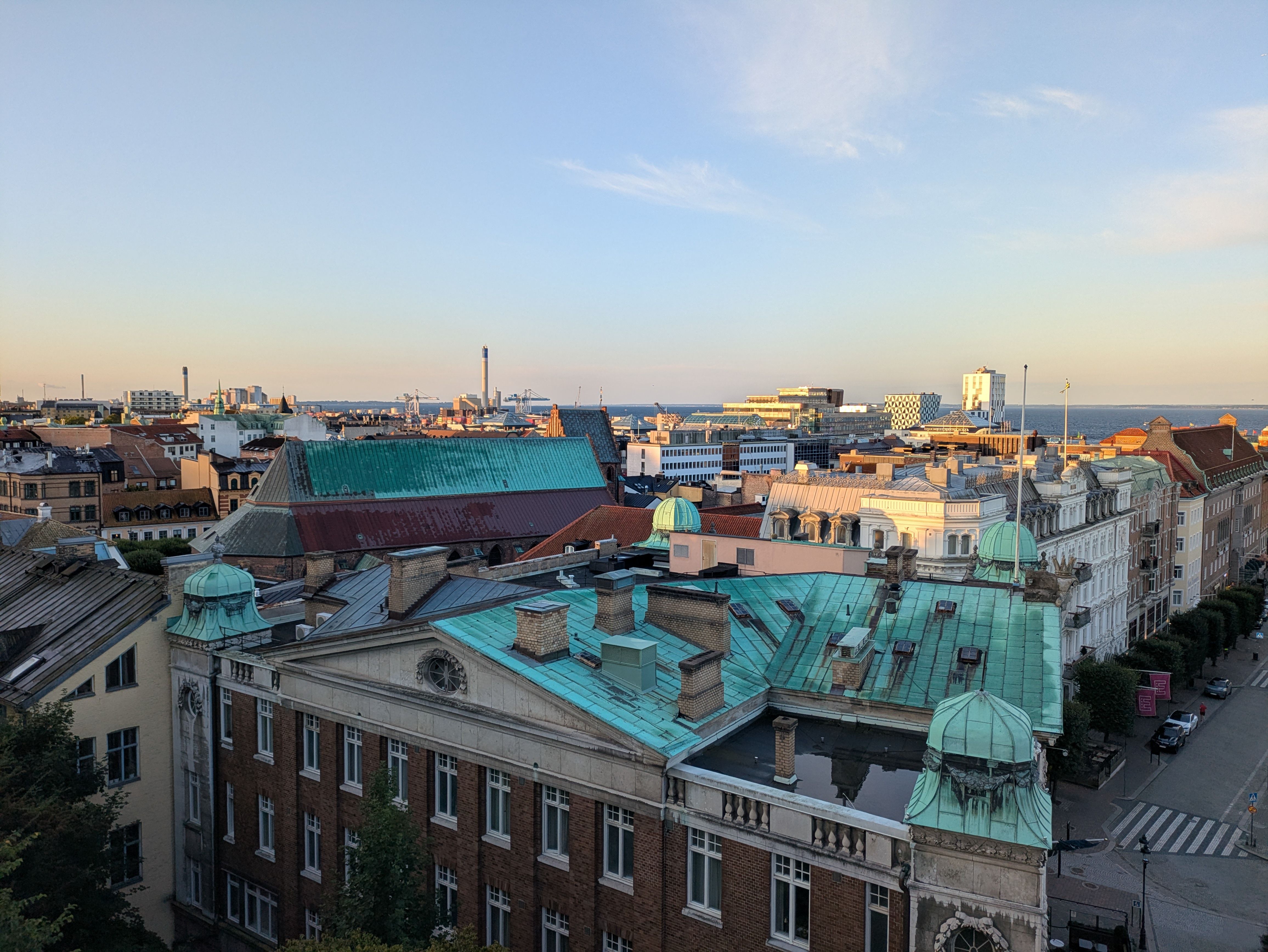 Aerial View of Helsingborg City Skyline at Sunset · Free Stock Photo