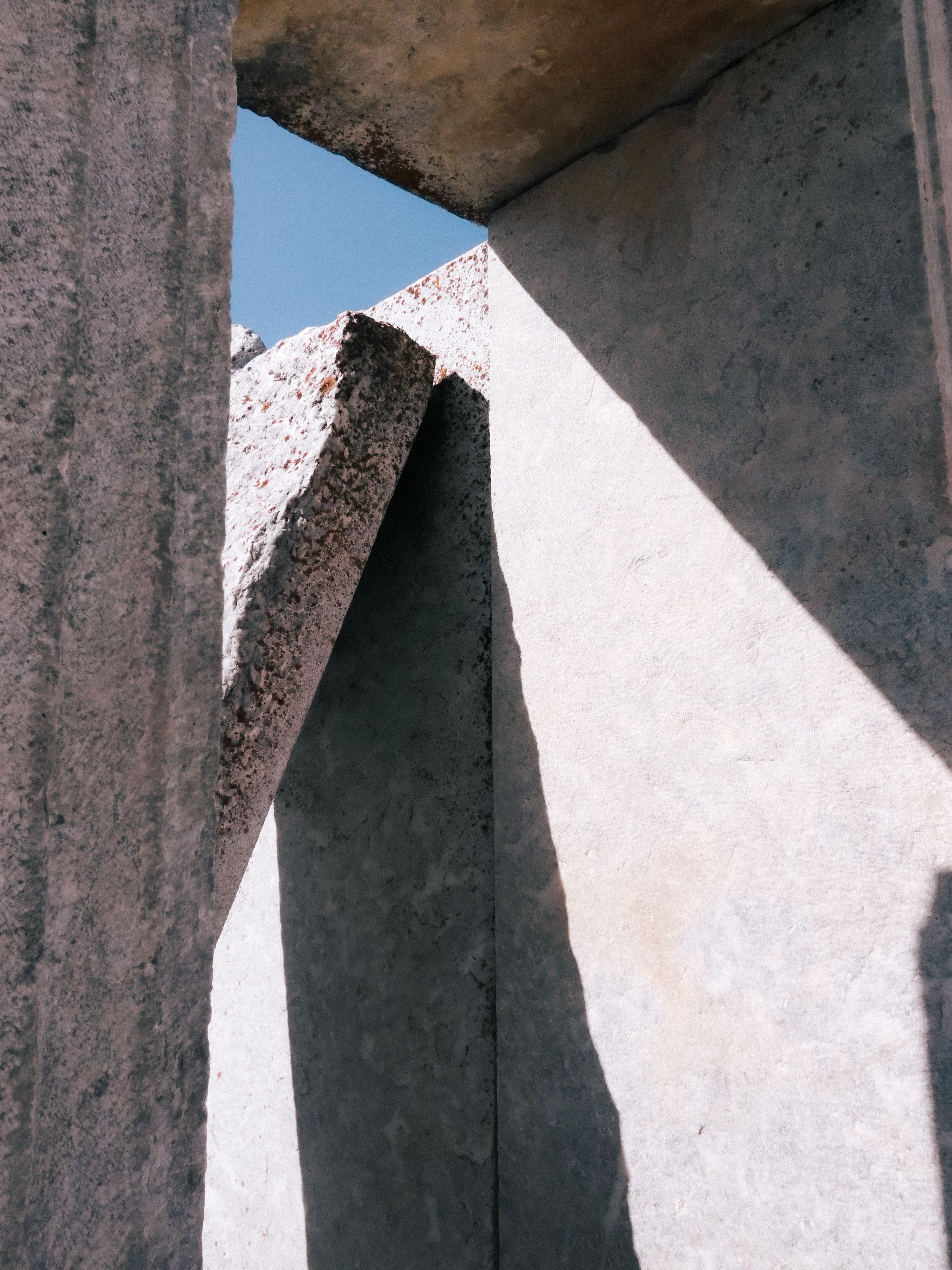 Abstract Angle View of Stone Structures in Sunlight · Free Stock Photo