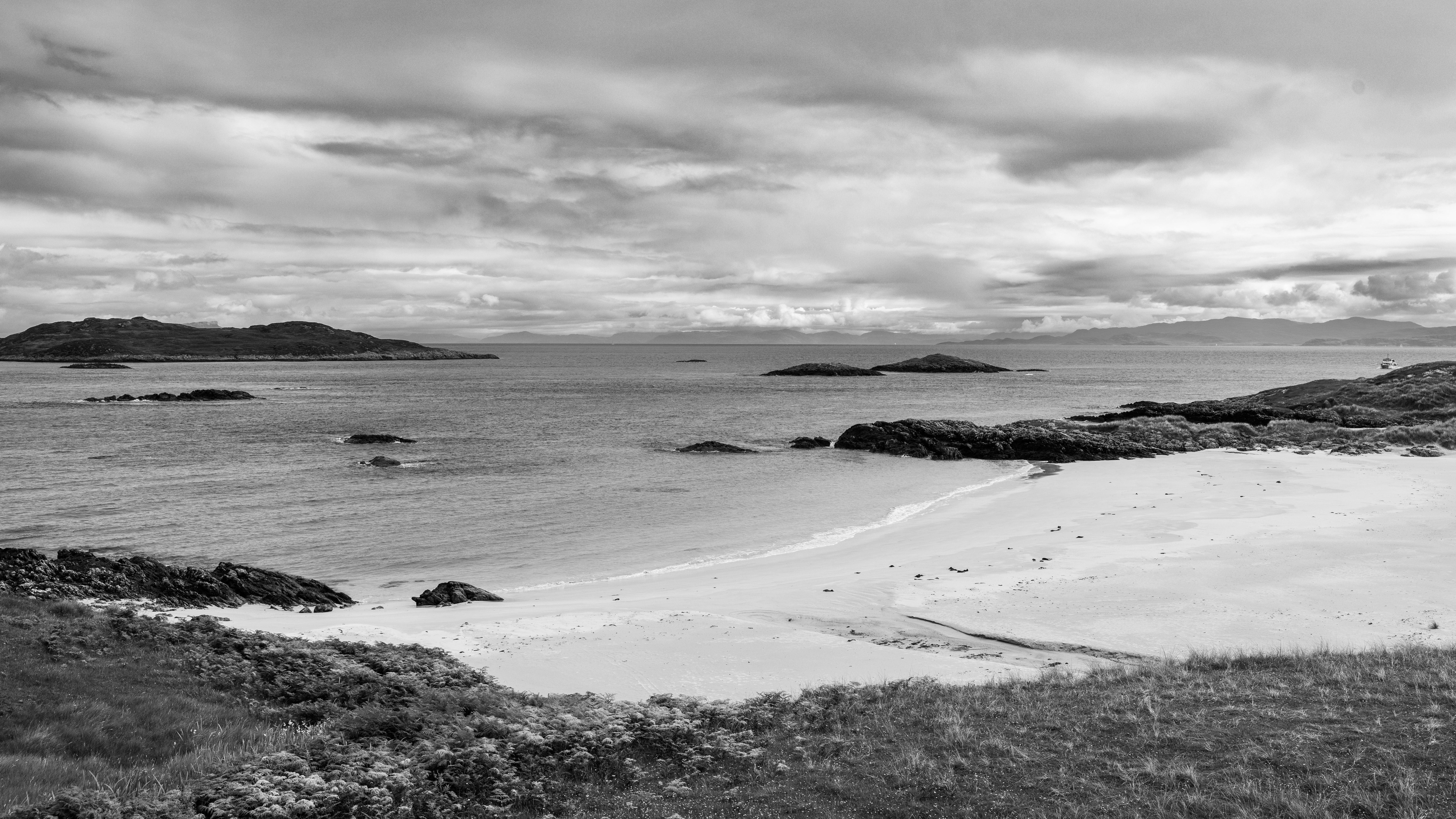 Black and White Scottish Coastal Landscape · Free Stock Photo