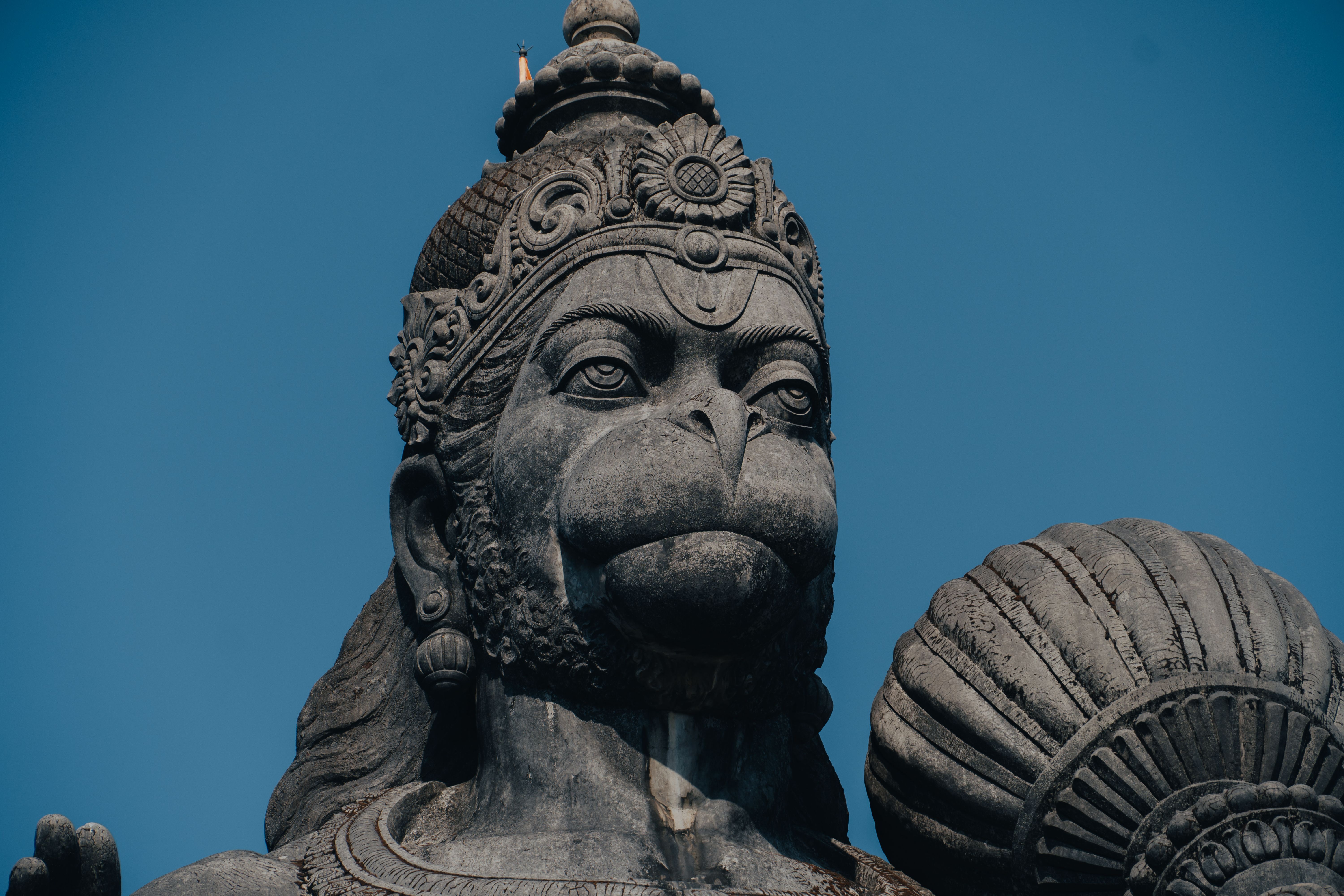 Iconic Hanuman Statue Against Clear Blue Sky · Free Stock Photo