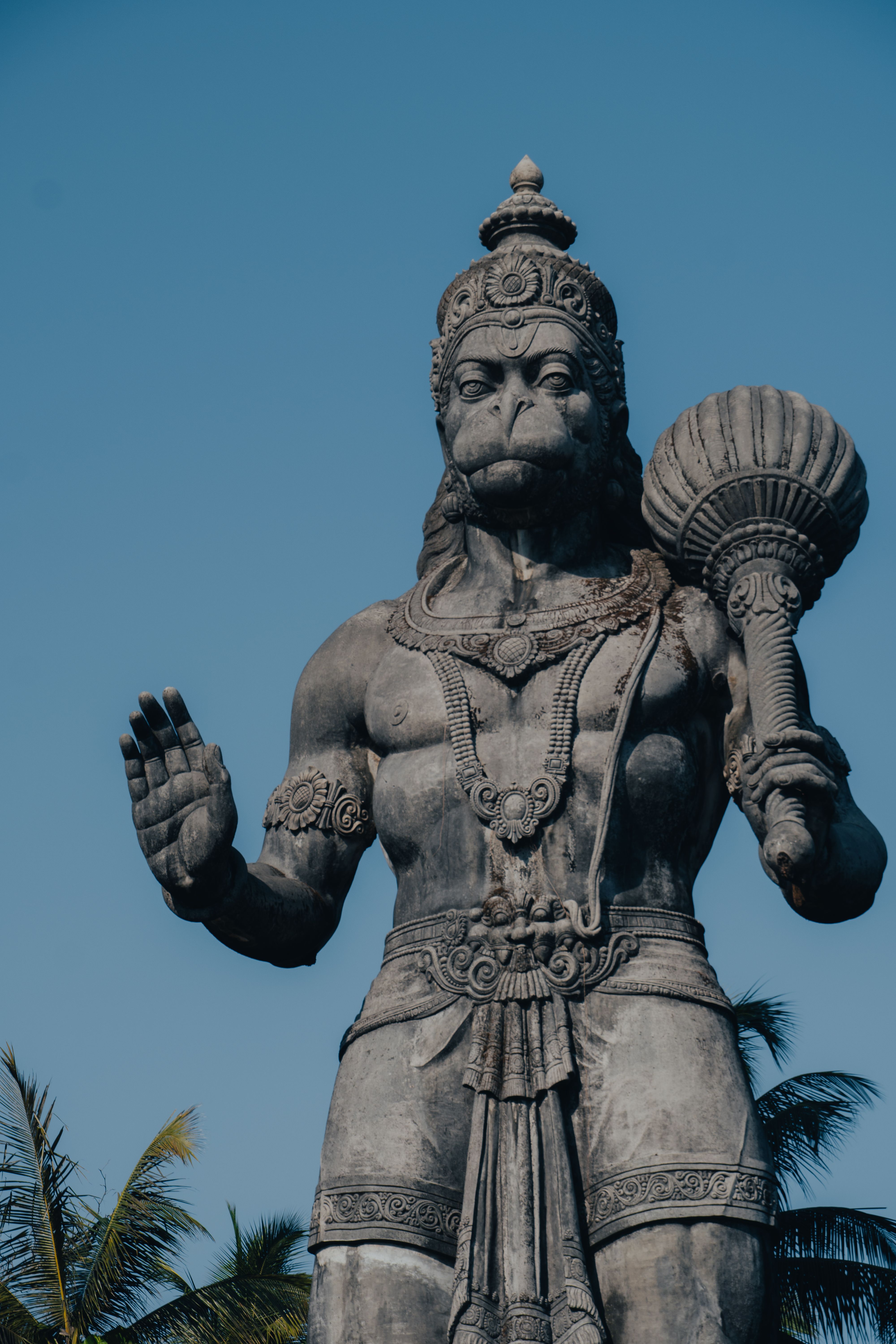Majestic Hanuman Statue Under a Clear Blue Sky · Free Stock Photo