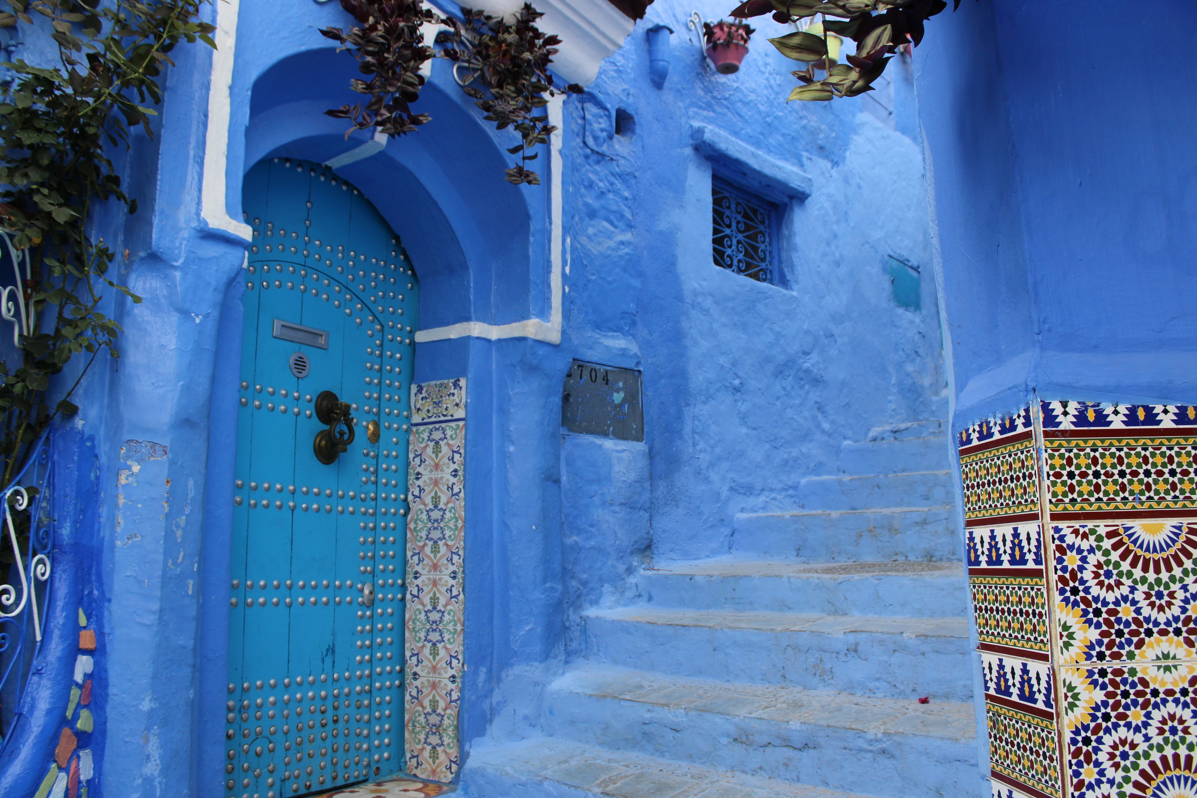 Colorful Blue Street in Chefchaouen, Morocco · Free Stock Photo