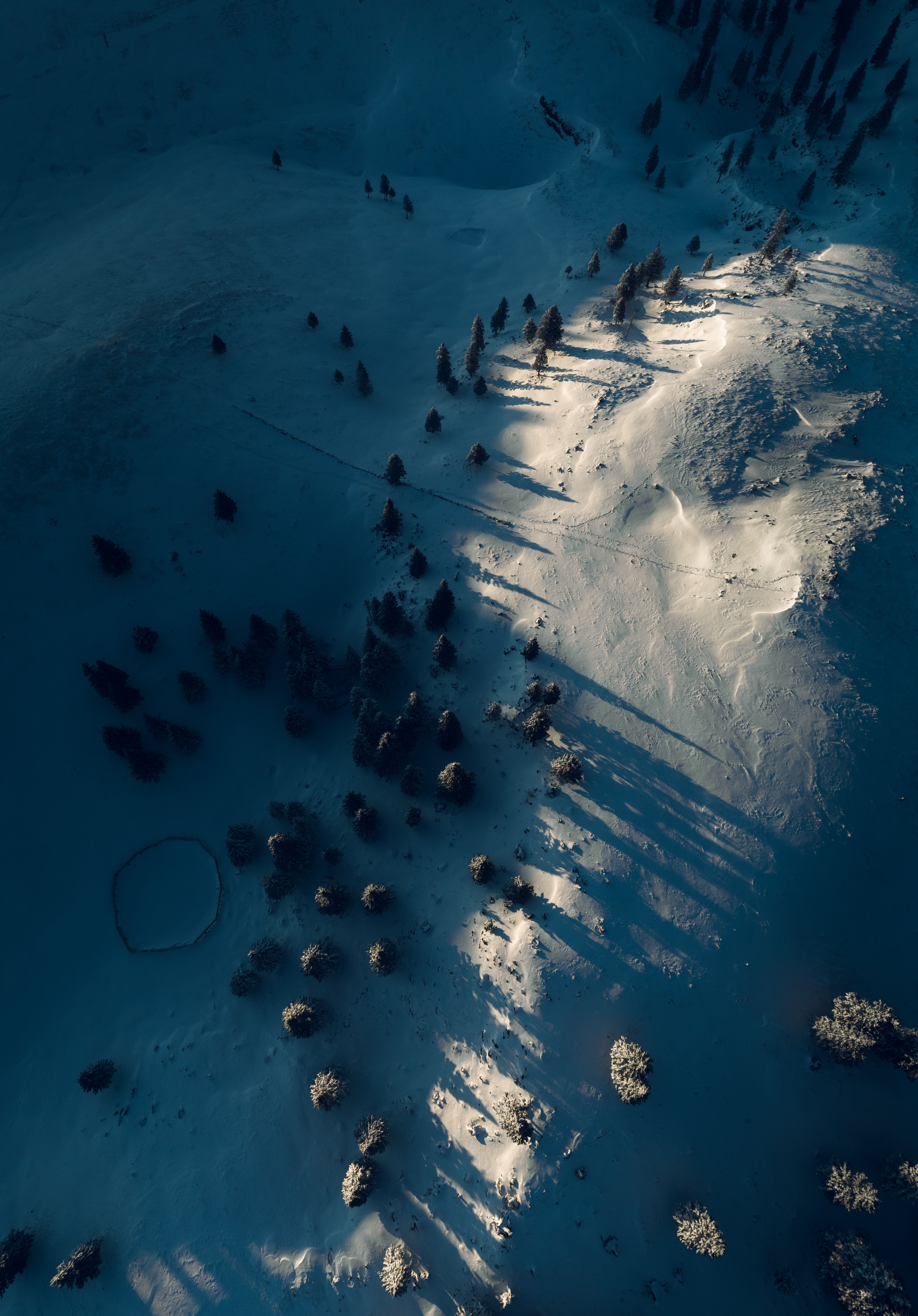 Aerial Photo of Snowy Field · Free Stock Photo