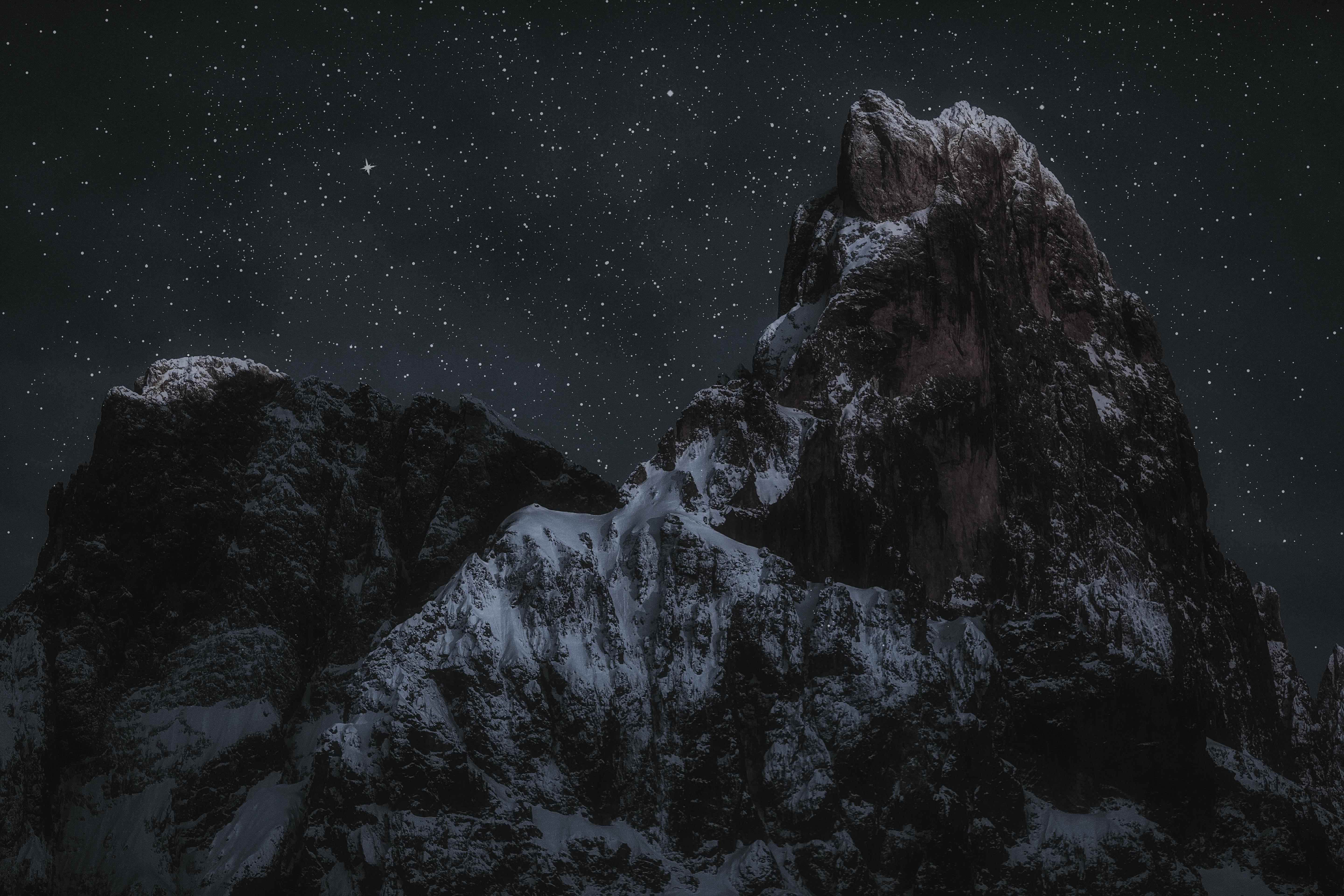 Mountain Peaks During Night Time · Free Stock Photo