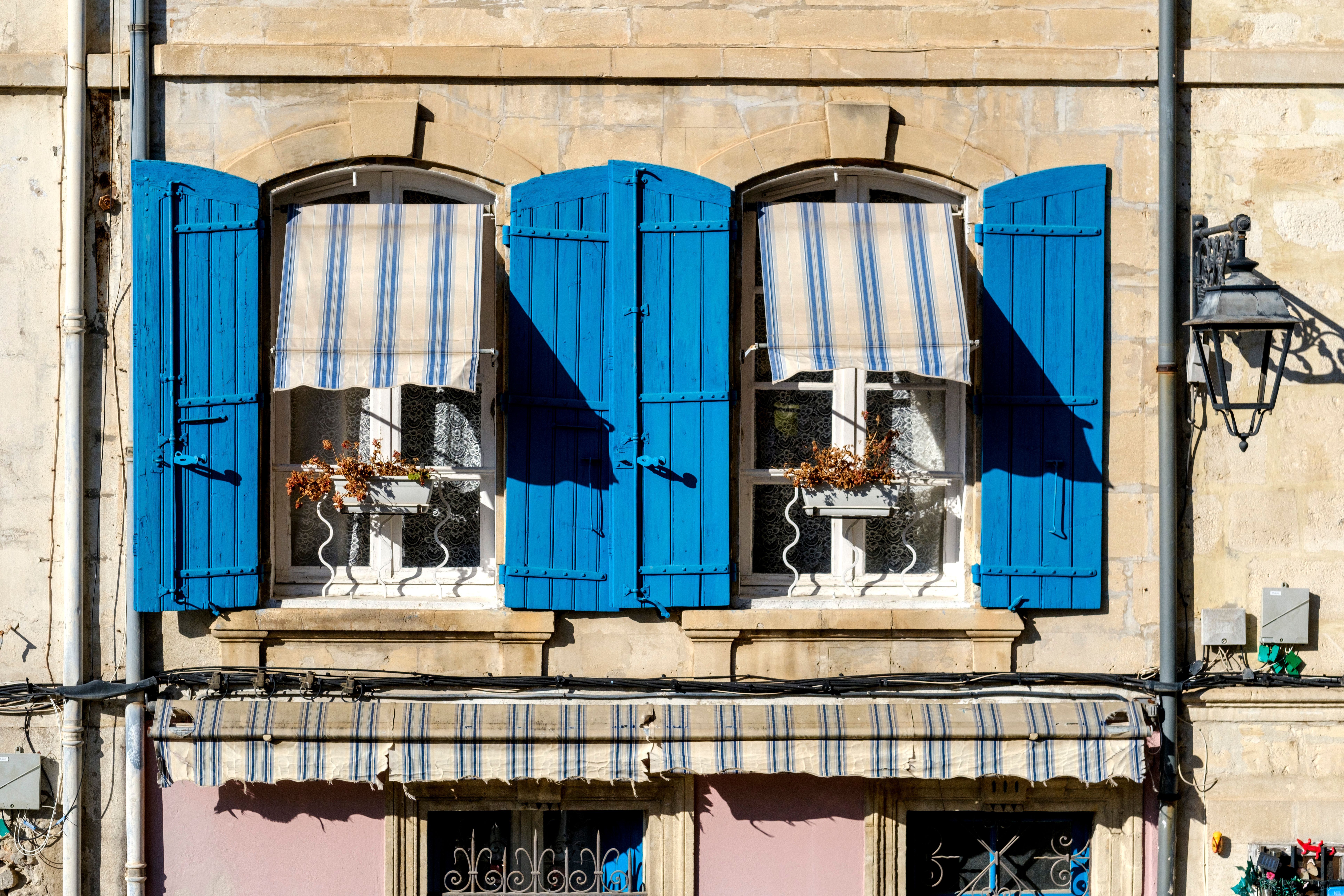 Charming Provence Window with Blue Shutters · Free Stock Photo