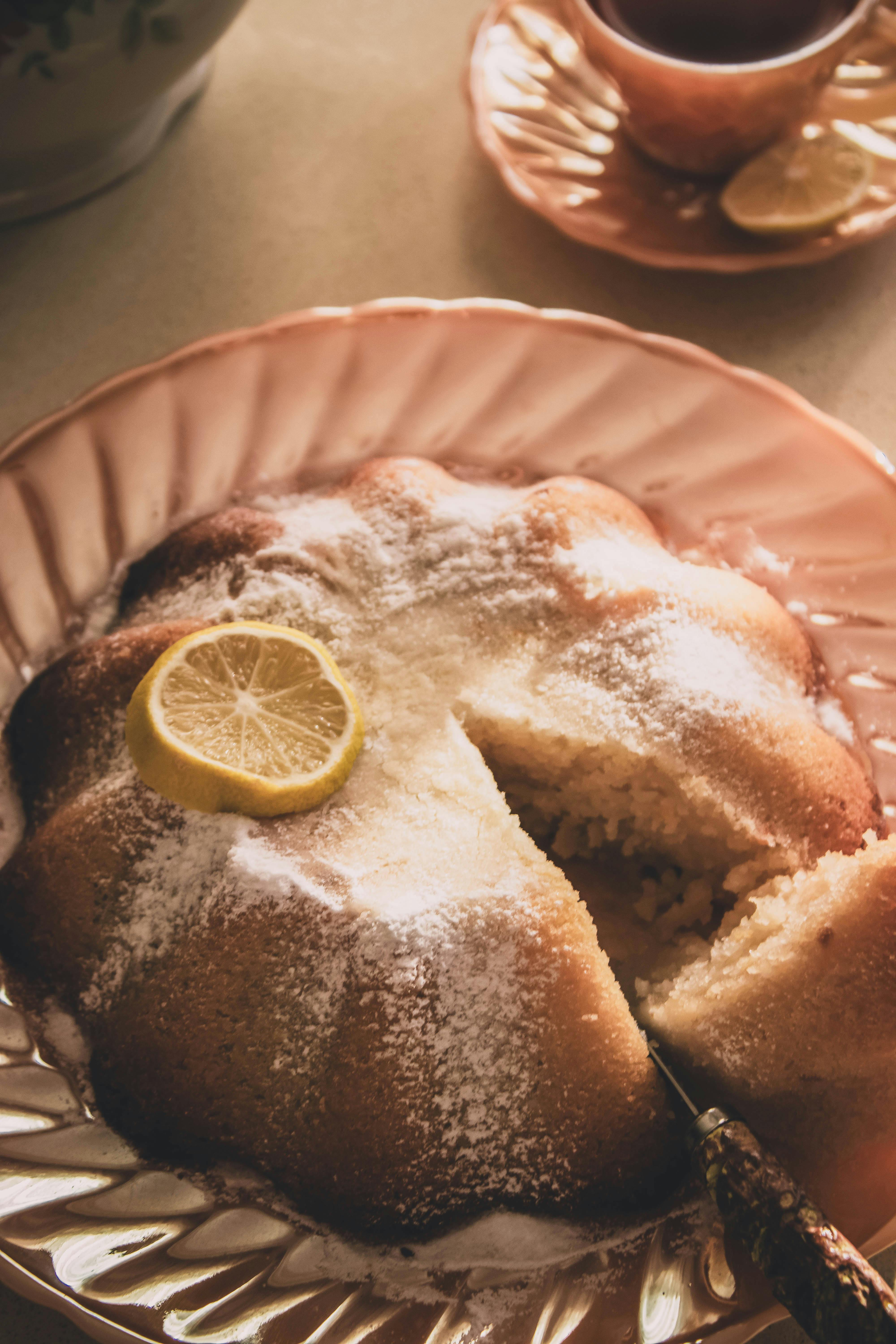 Delicious Lemon Cake with Powdered Sugar Topping · Free Stock Photo