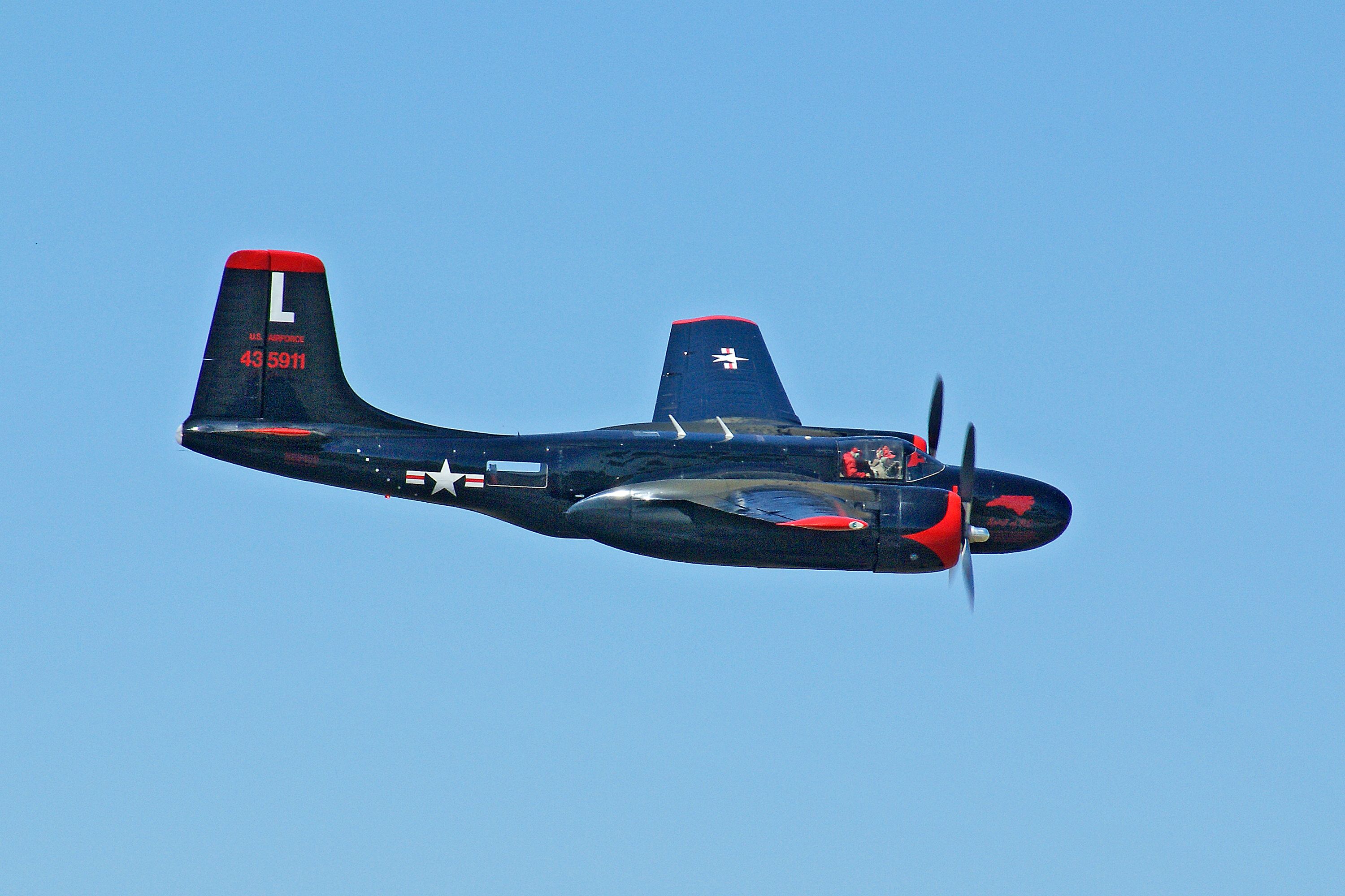 Historic B-26 Invader in Flight Over Florida · Free Stock Photo