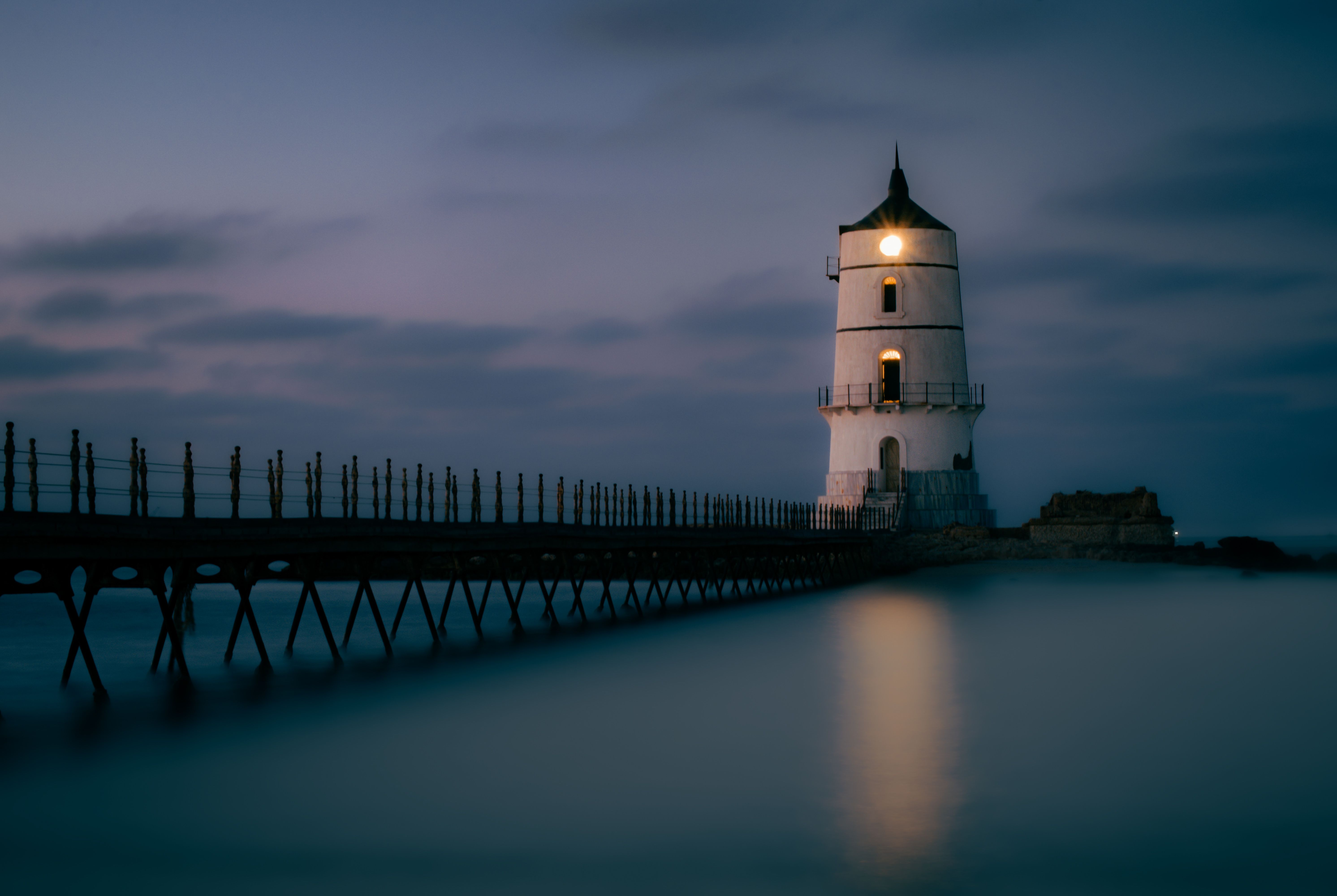Enigmatic Lighthouse at Twilight in Alexandria · Free Stock Photo