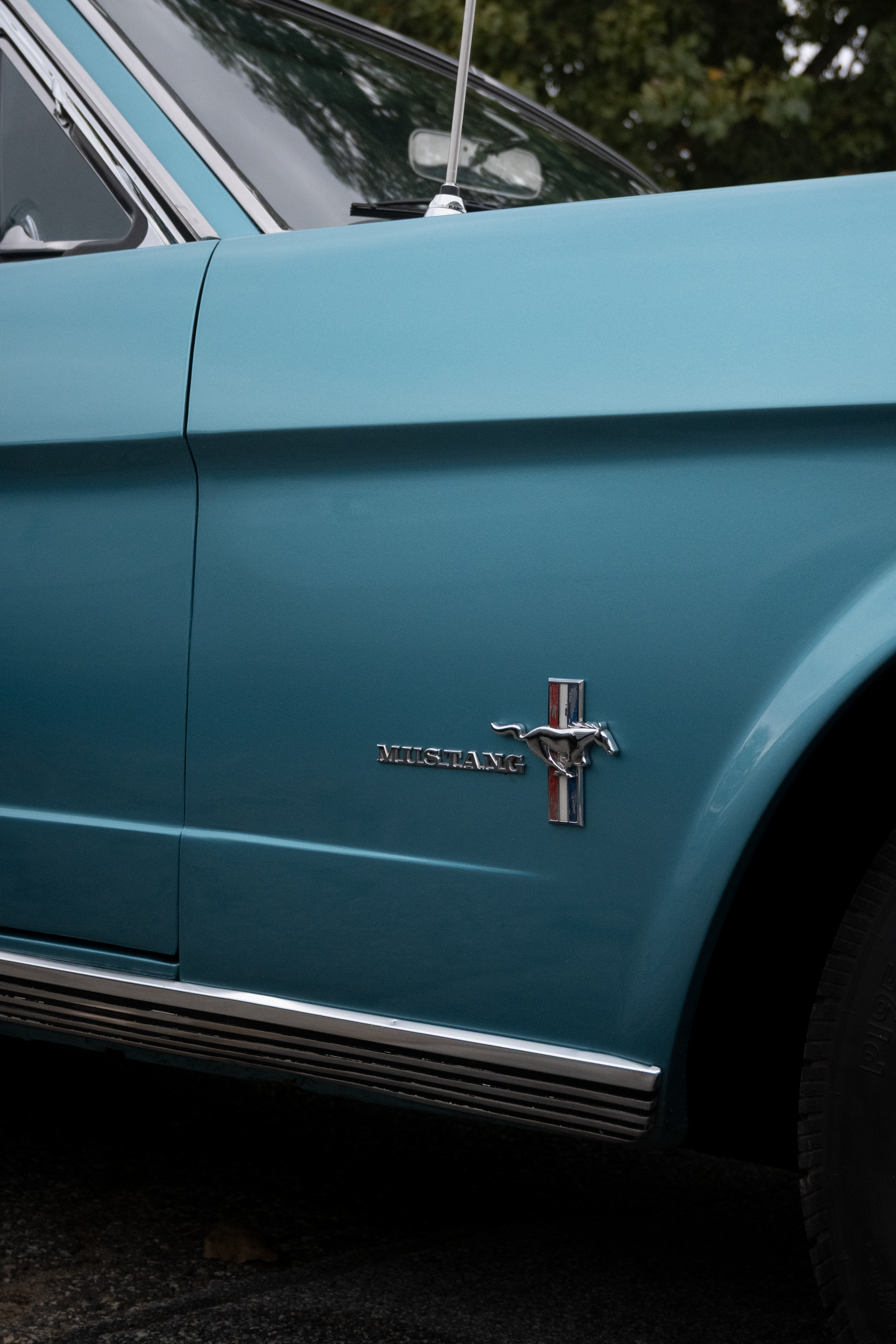 Classic Blue Mustang Side View in Michigan · Free Stock Photo