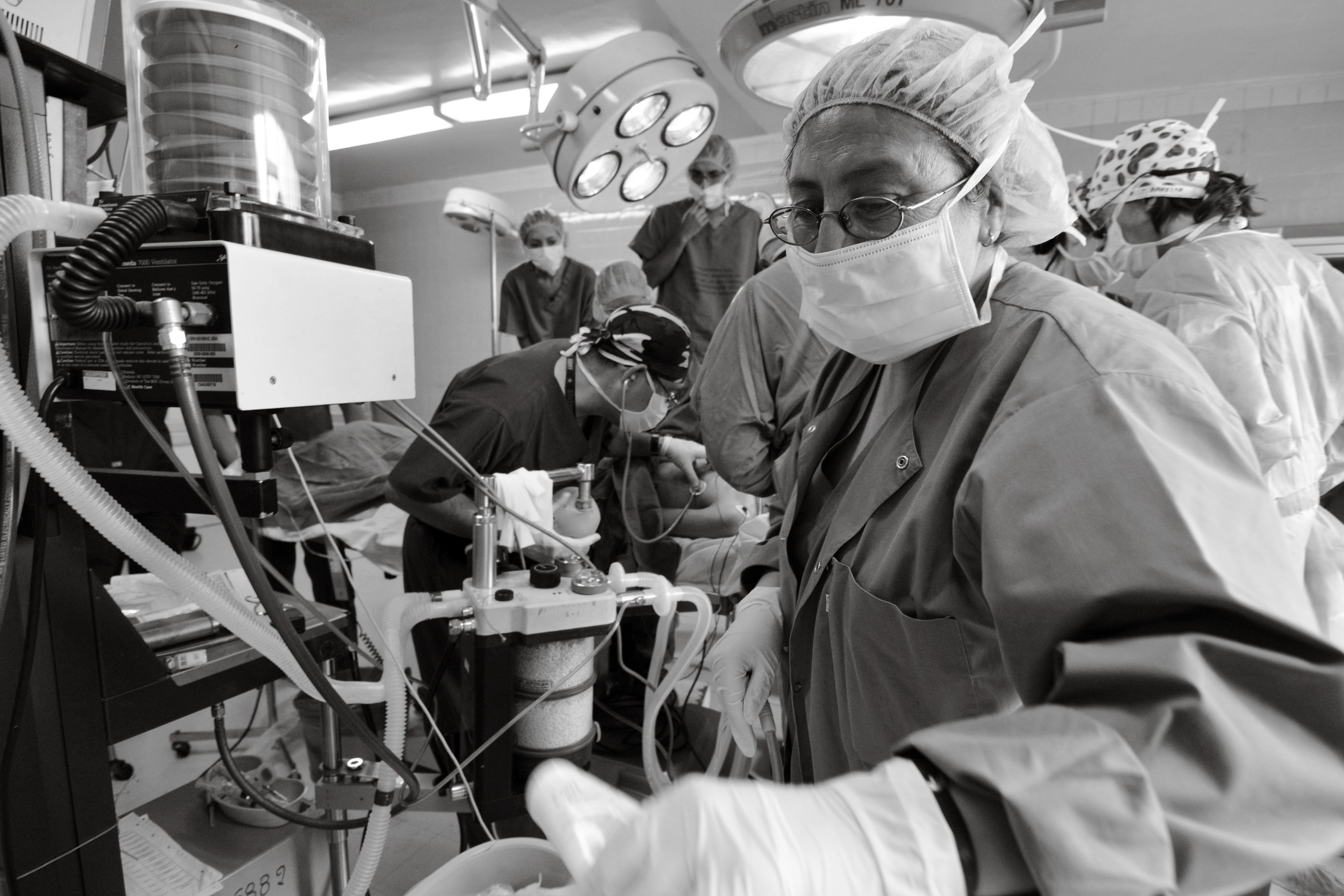 Black and White Surgical Operation Room Scene · Free Stock Photo