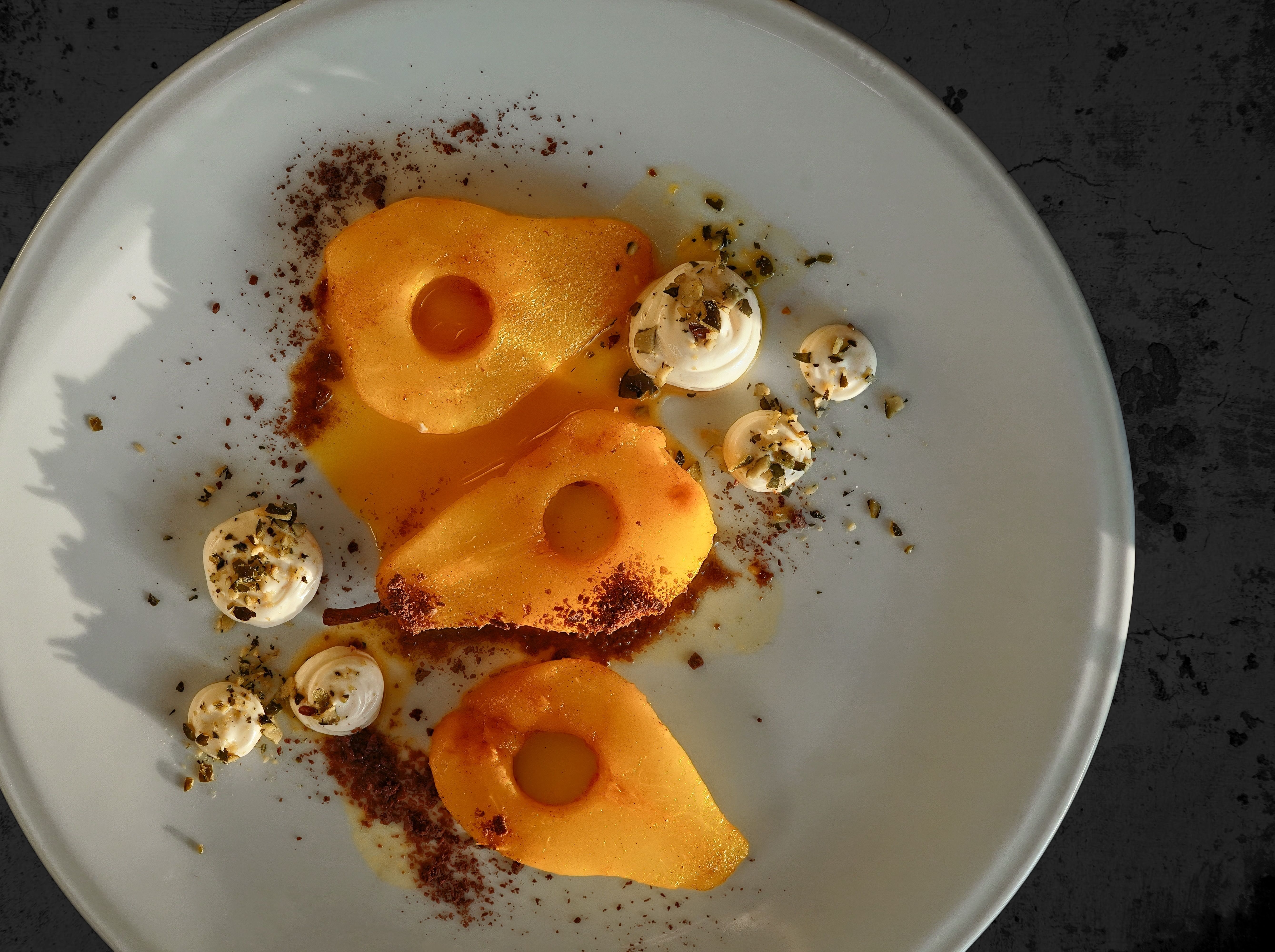 Gourmet Poached Pears with Cream and Spice · Free Stock Photo