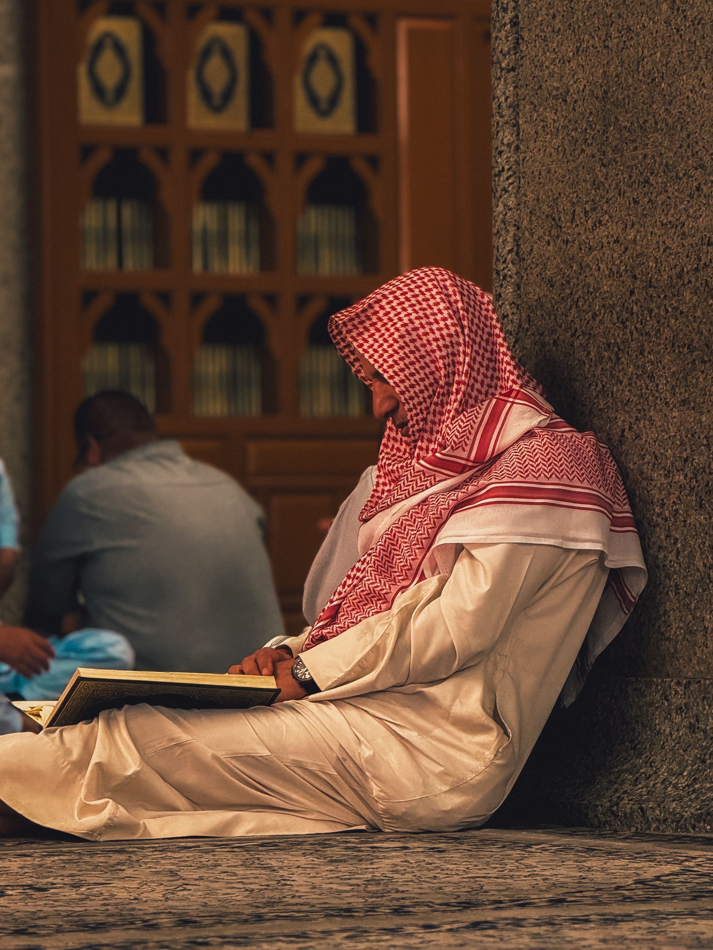 Man Reading in Mosque, Madinah, Saudi Arabia · Free Stock Photo