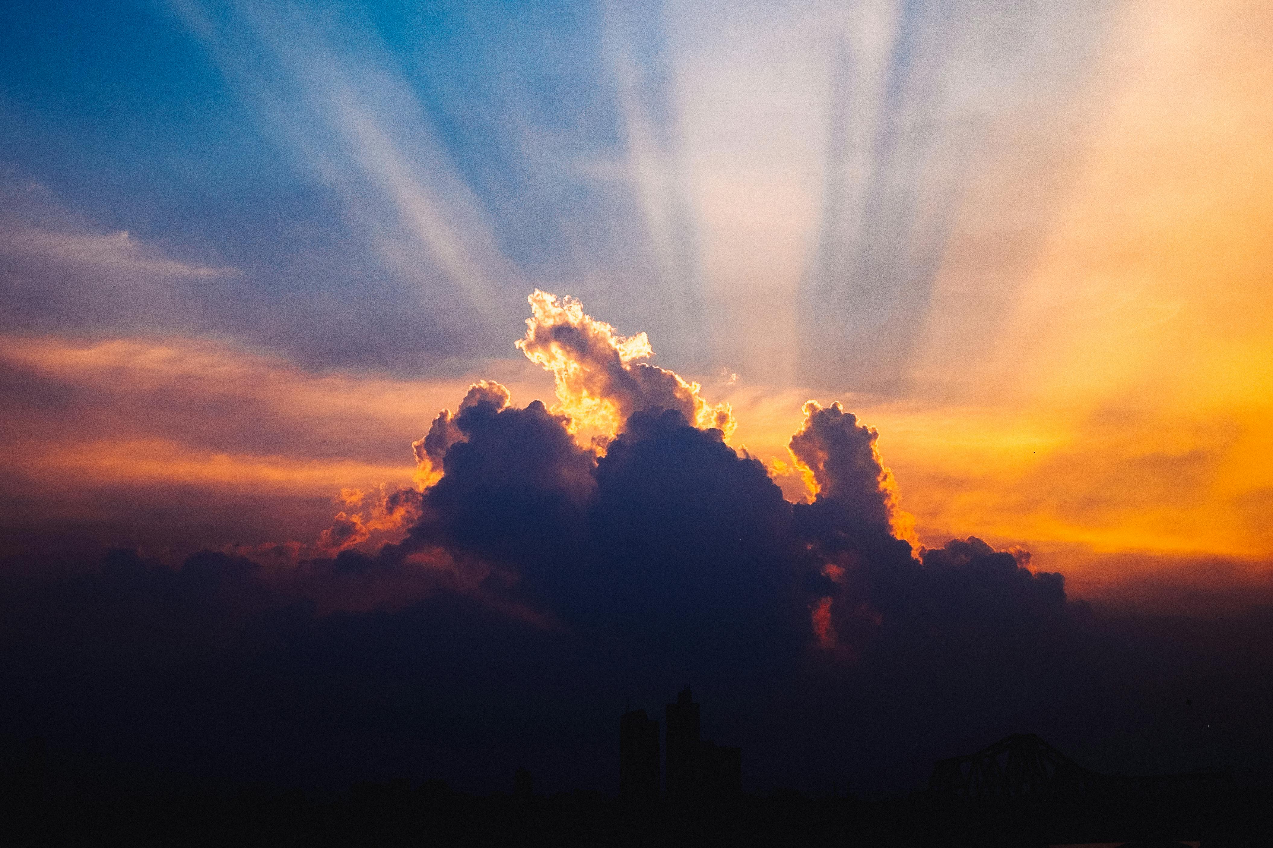 Dramatic Sunset over Hanoi Skyline Clouds · Free Stock Photo